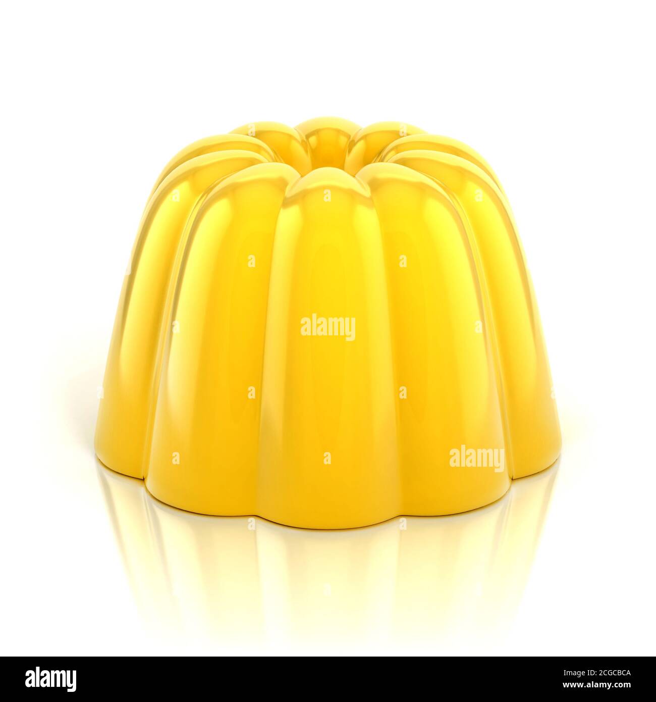 yellow vanilla pudding 3d illustration isolated on white Stock Photo ...