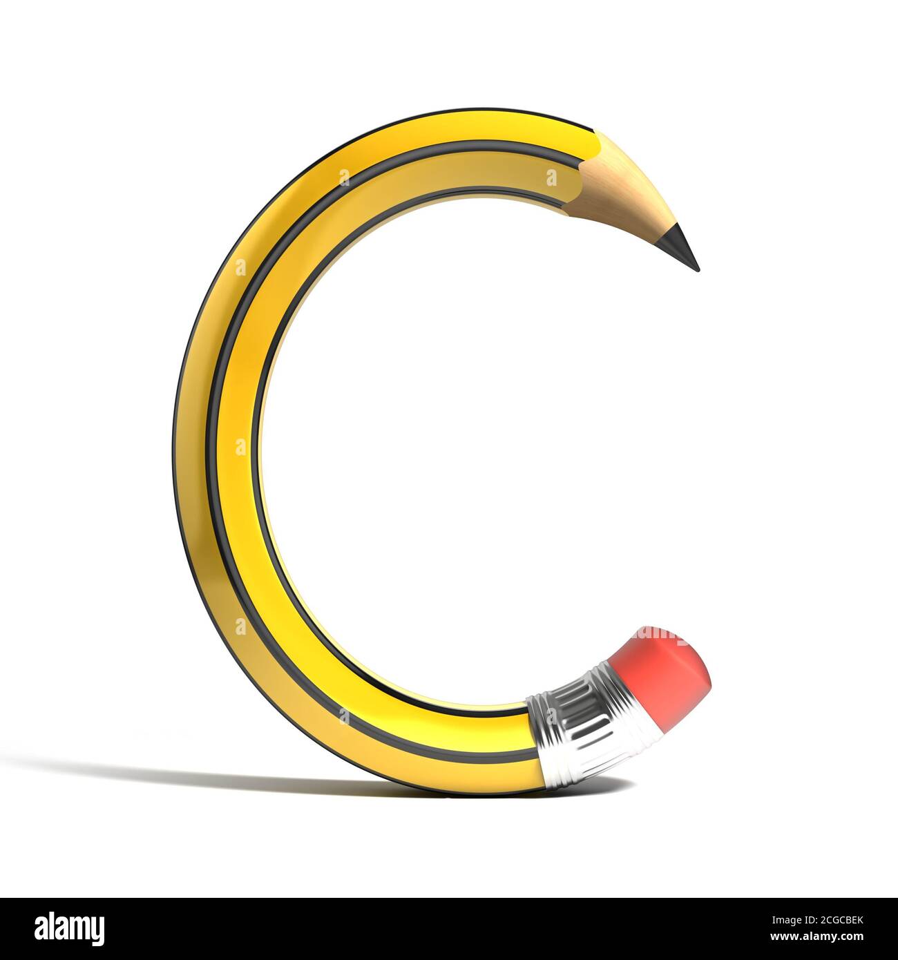 pencil 3d font letter C Stock Photo - Alamy