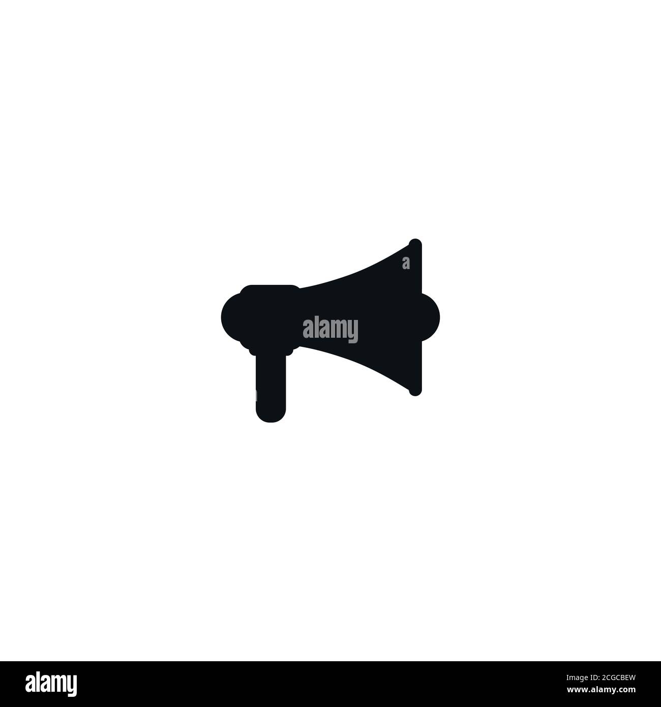 black audio speaker isolated on white background. Flat simple vector ...