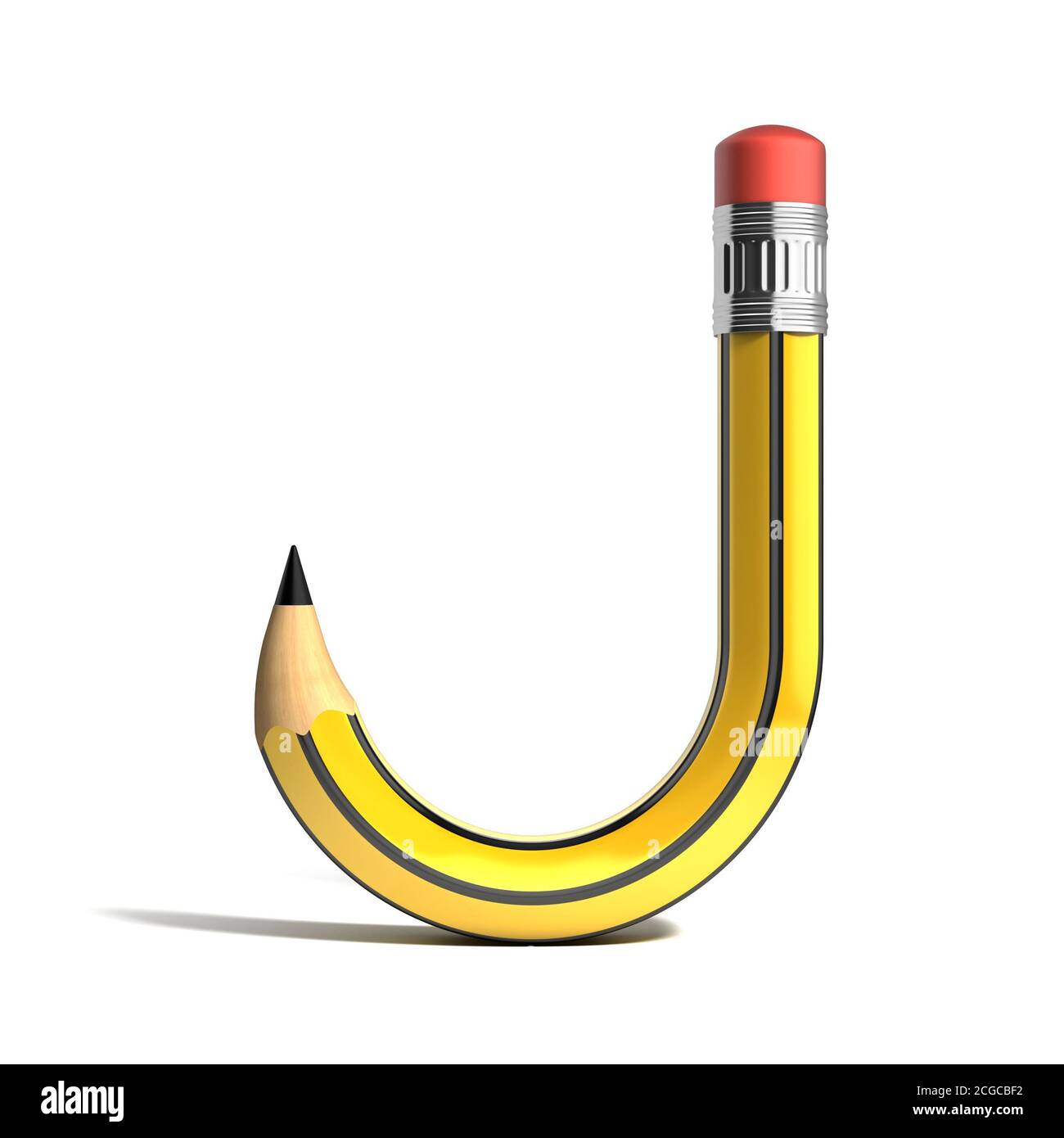 pencil 3d font letter J Stock Photo - Alamy