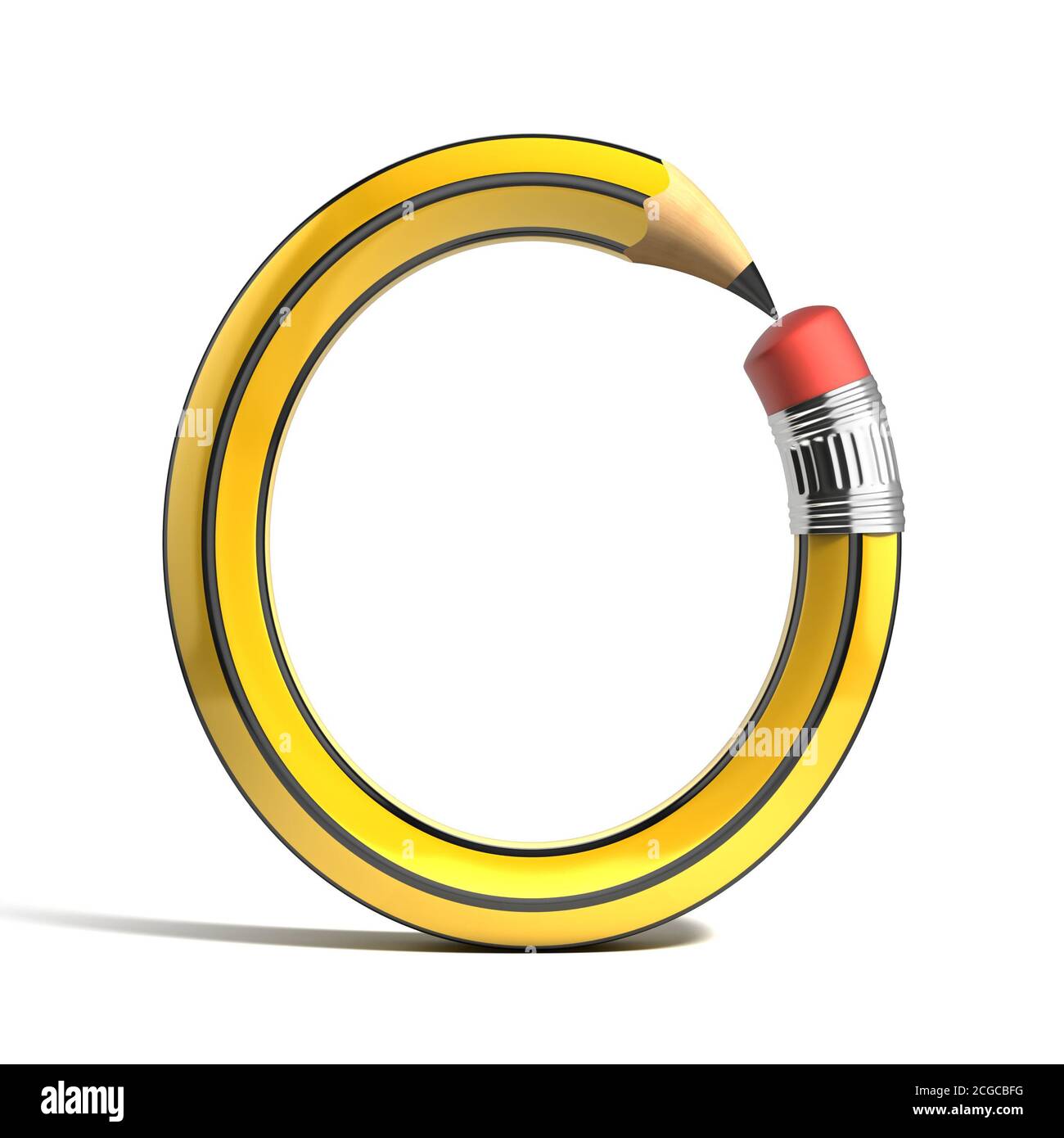 pencil 3d font letter O Stock Photo - Alamy