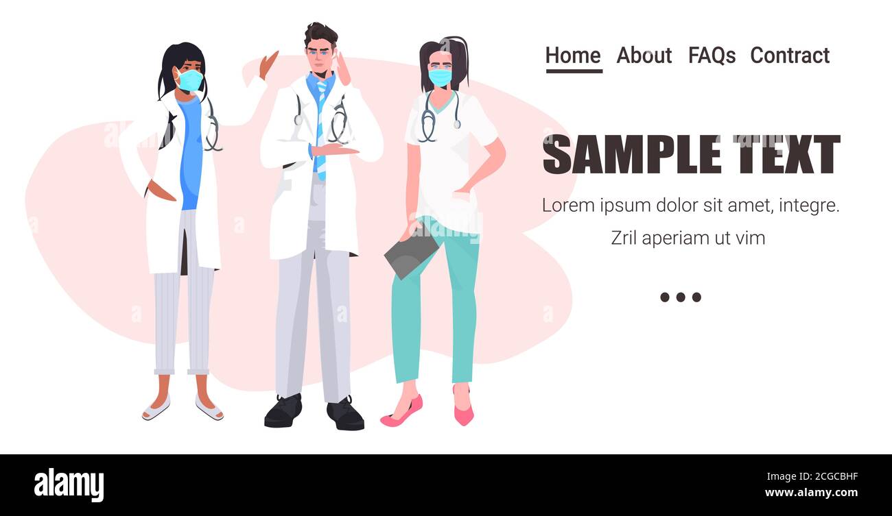 mix race doctors team standing together medical consultation healthcare medicine concept ...