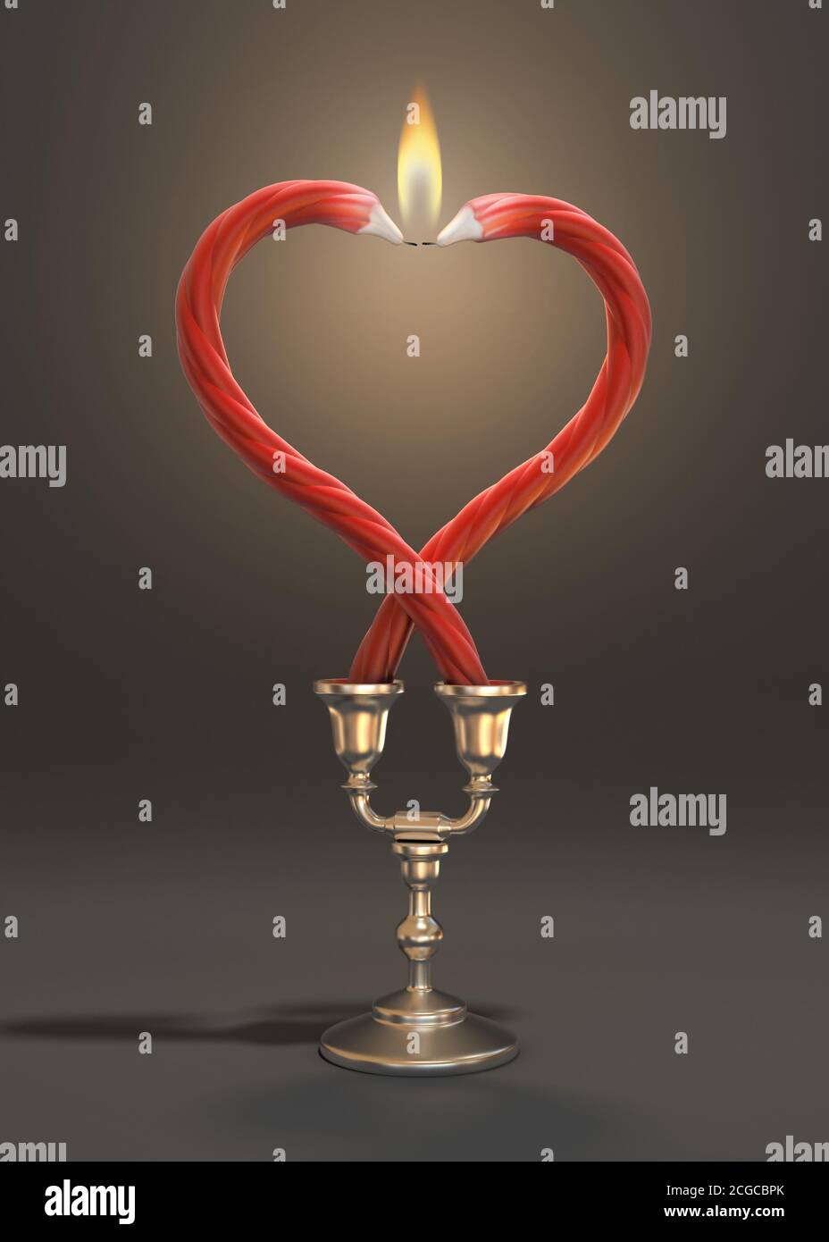 two candles forming heart shape Stock Photo - Alamy
