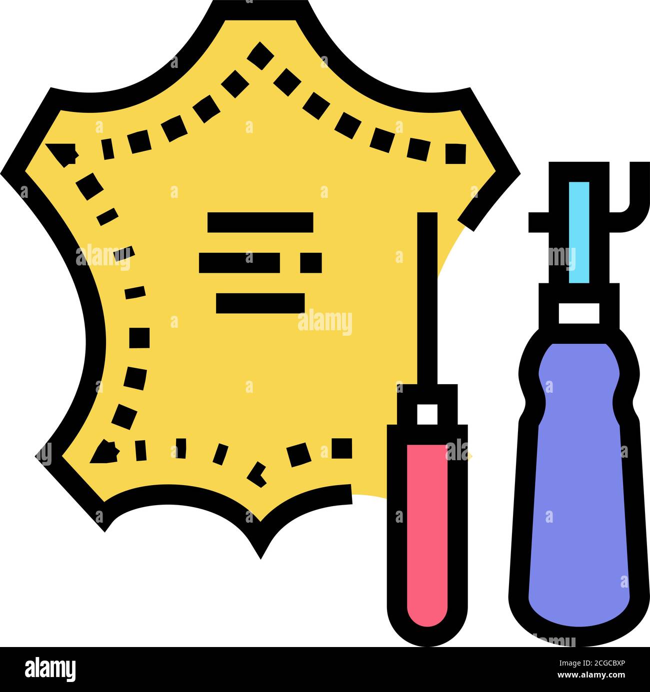leatherworking material color icon vector isolated illustration Stock ...