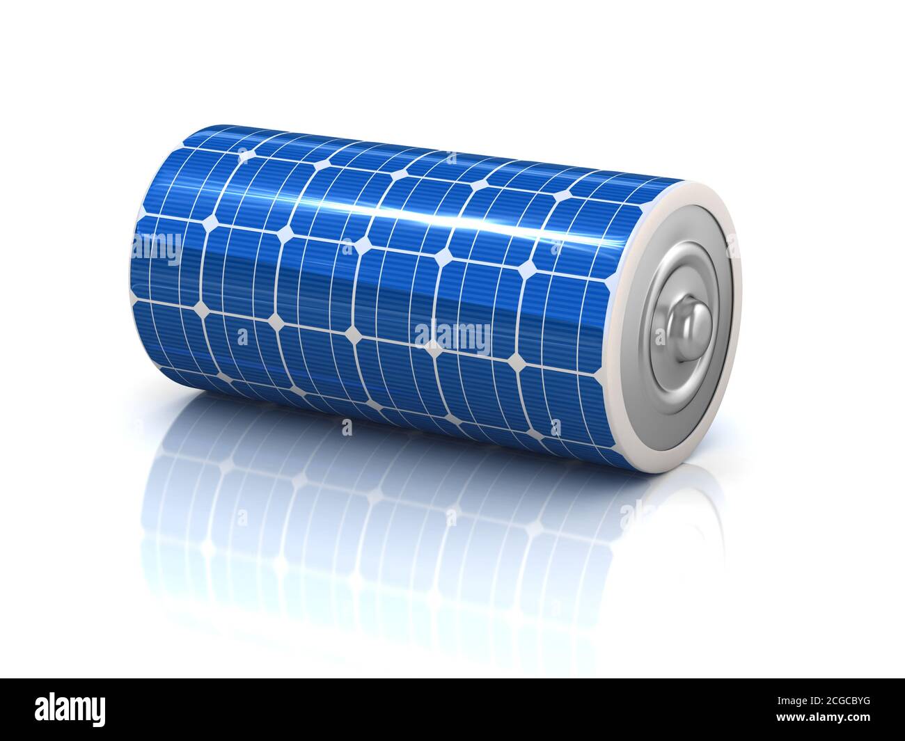 solar power 3d concept - solar panel battery Stock Photo - Alamy