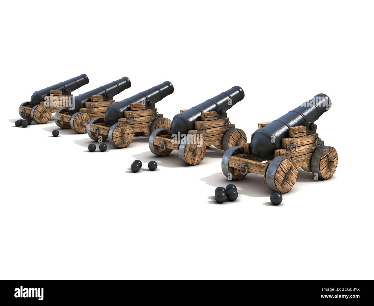Historical cannons Cut Out Stock Images & Pictures - Alamy