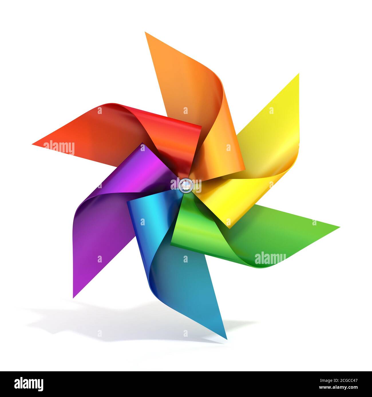 colorful paper windmill toy 3d rendering Stock Photo - Alamy