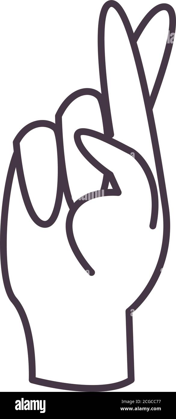 r hand sign language line style icon design of People help finger ...