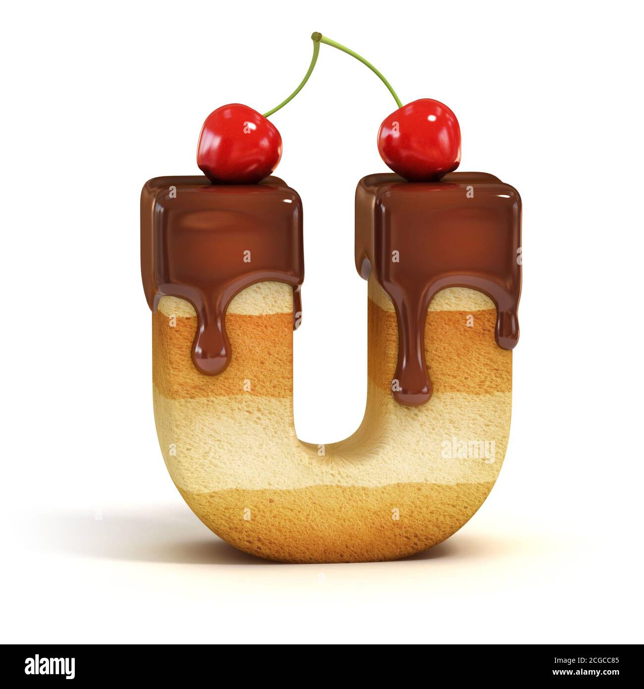 cake 3d font letter U Stock Photo - Alamy