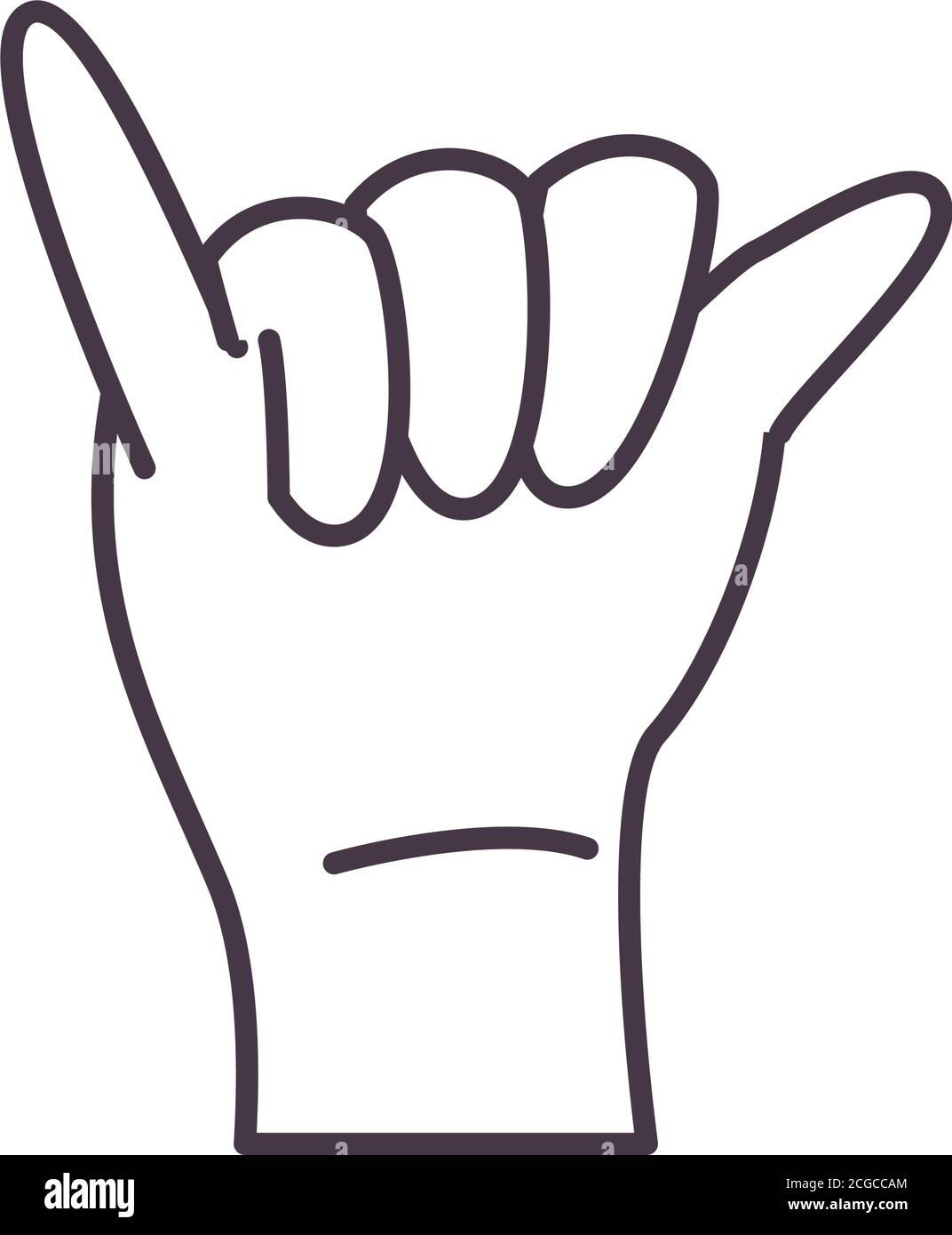 y hand sign language line style icon design of People help finger ...