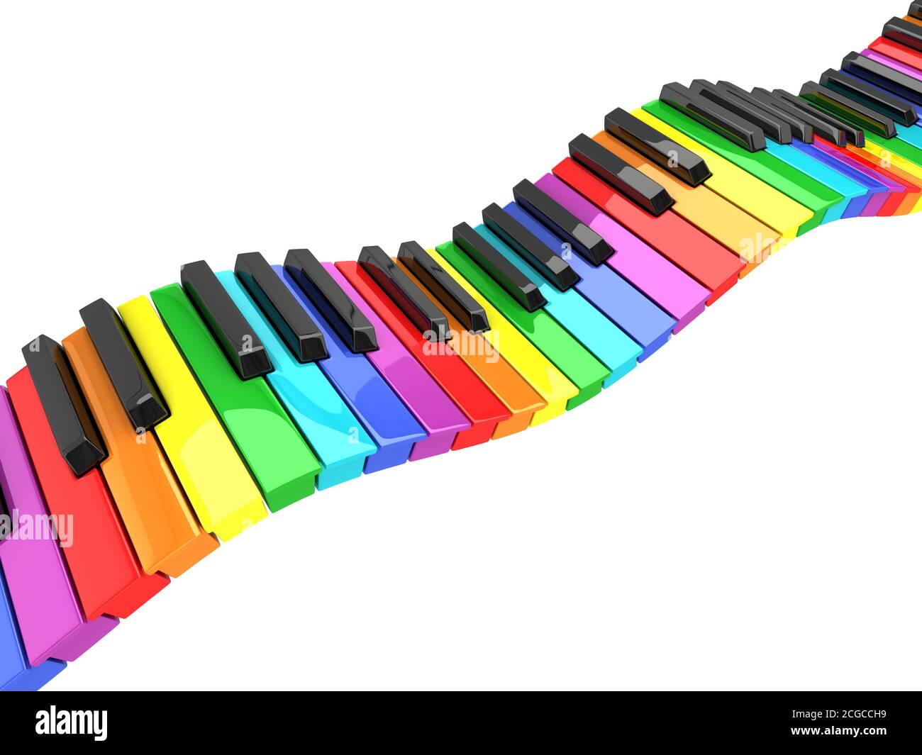 colorful piano keyboard wave Stock Photo - Alamy