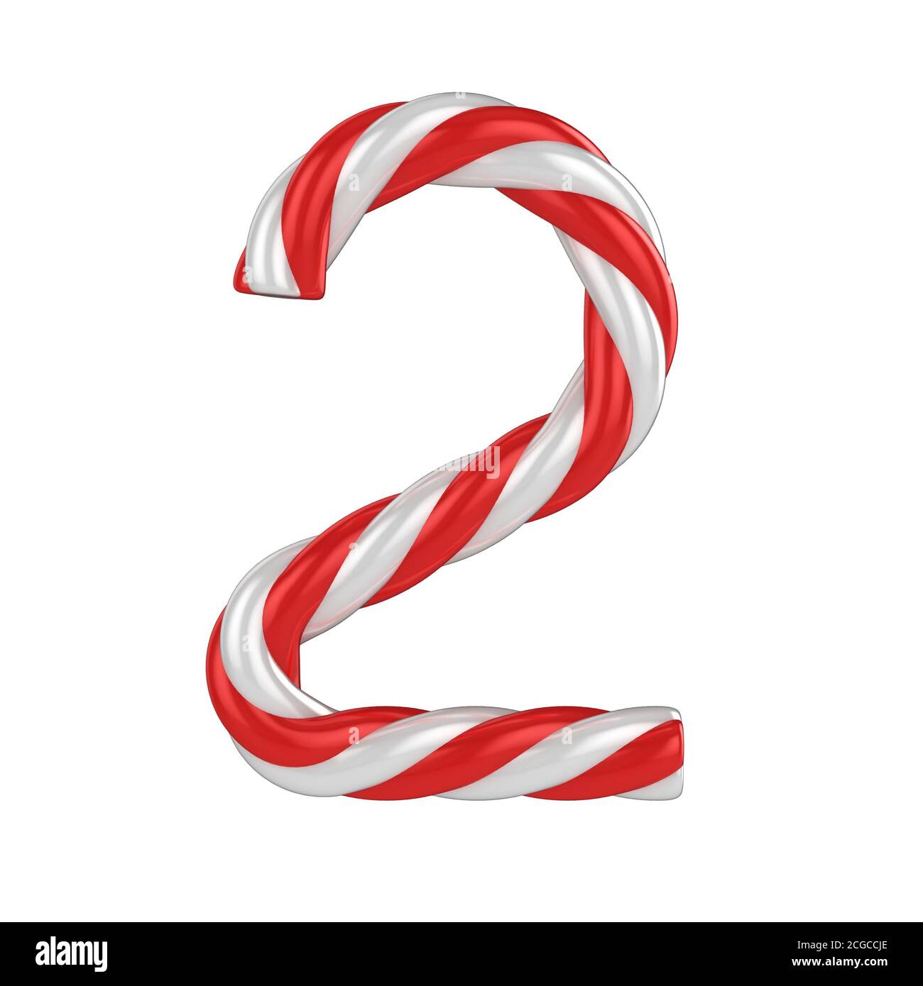 christmas candy cane font - number 2 Stock Photo - Alamy