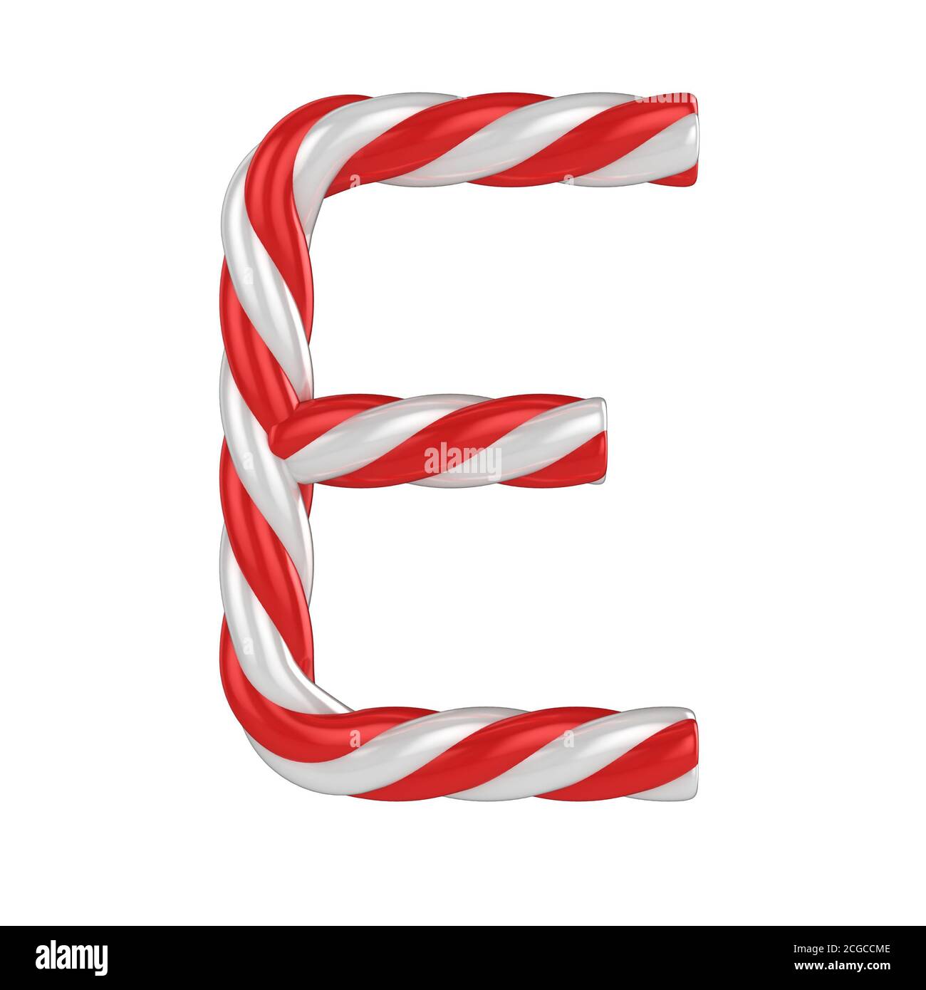 christmas candy cane font - letter E Stock Photo - Alamy