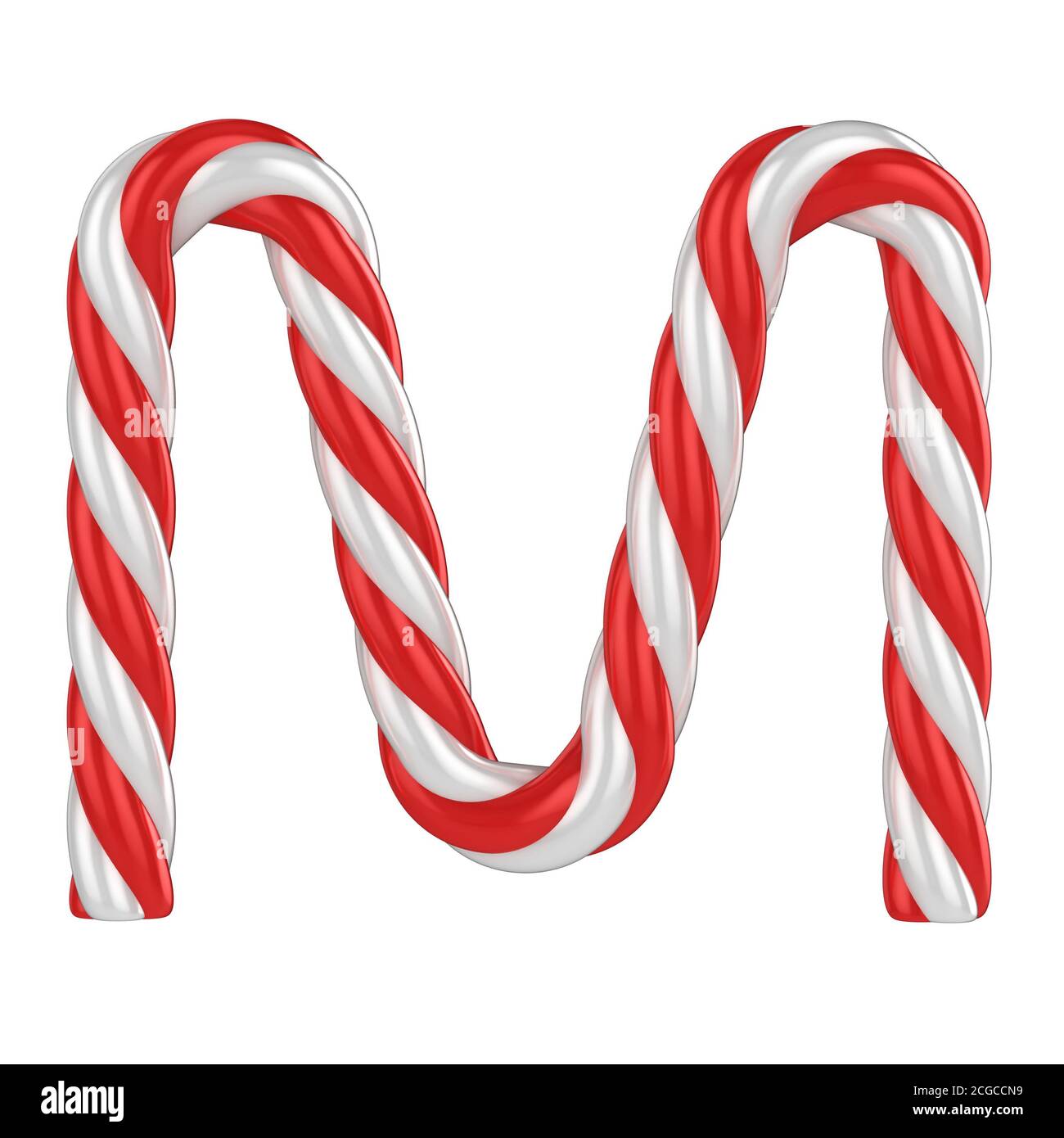 christmas candy cane font - letter M Stock Photo - Alamy