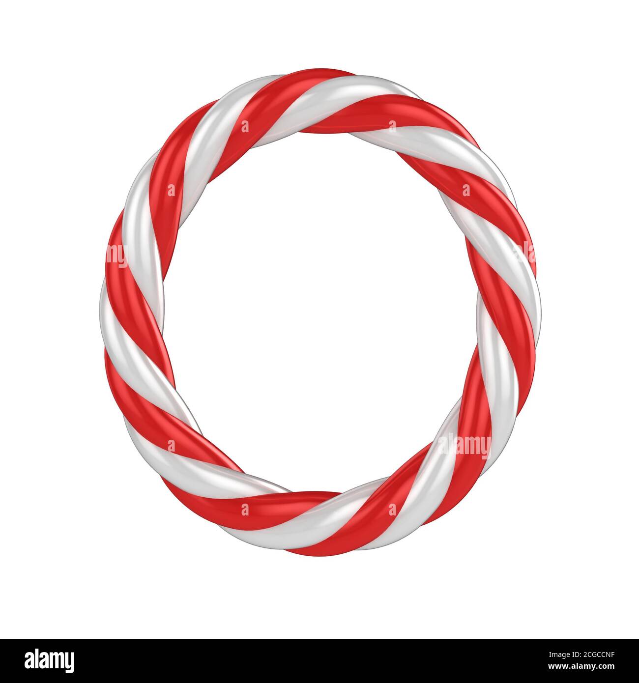 christmas candy cane font - letter O Stock Photo - Alamy