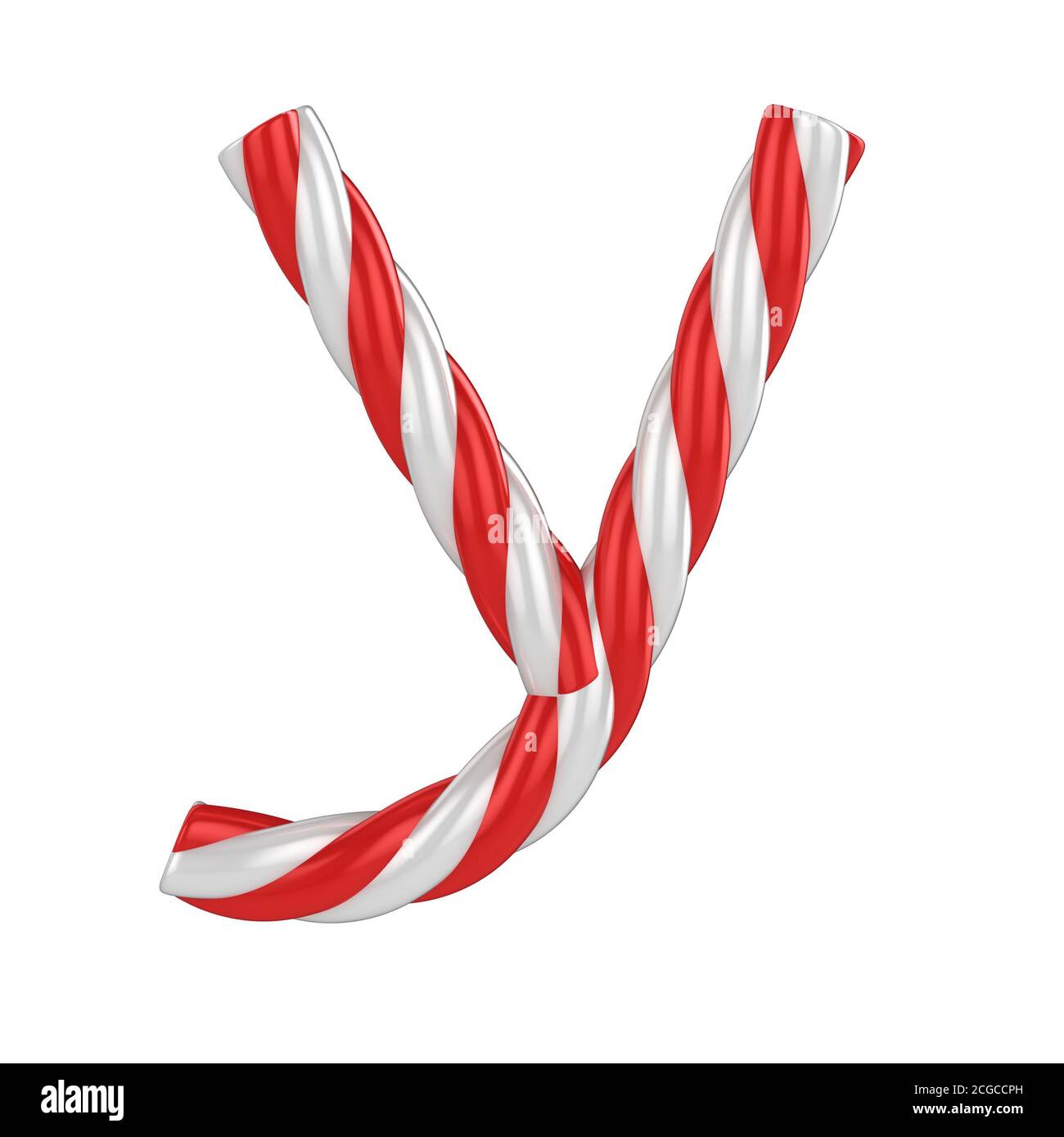 christmas candy cane font - letter Y Stock Photo - Alamy
