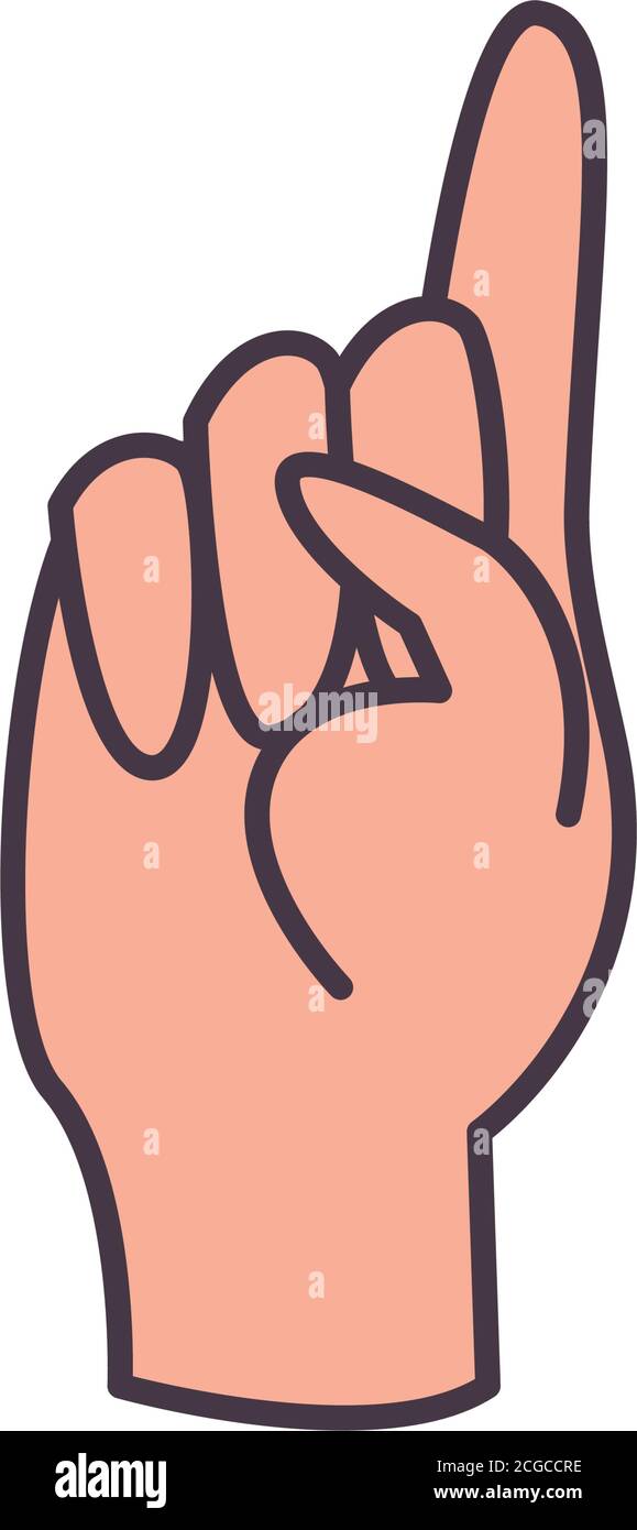 d hand sign language line and fill style icon design of People help ...