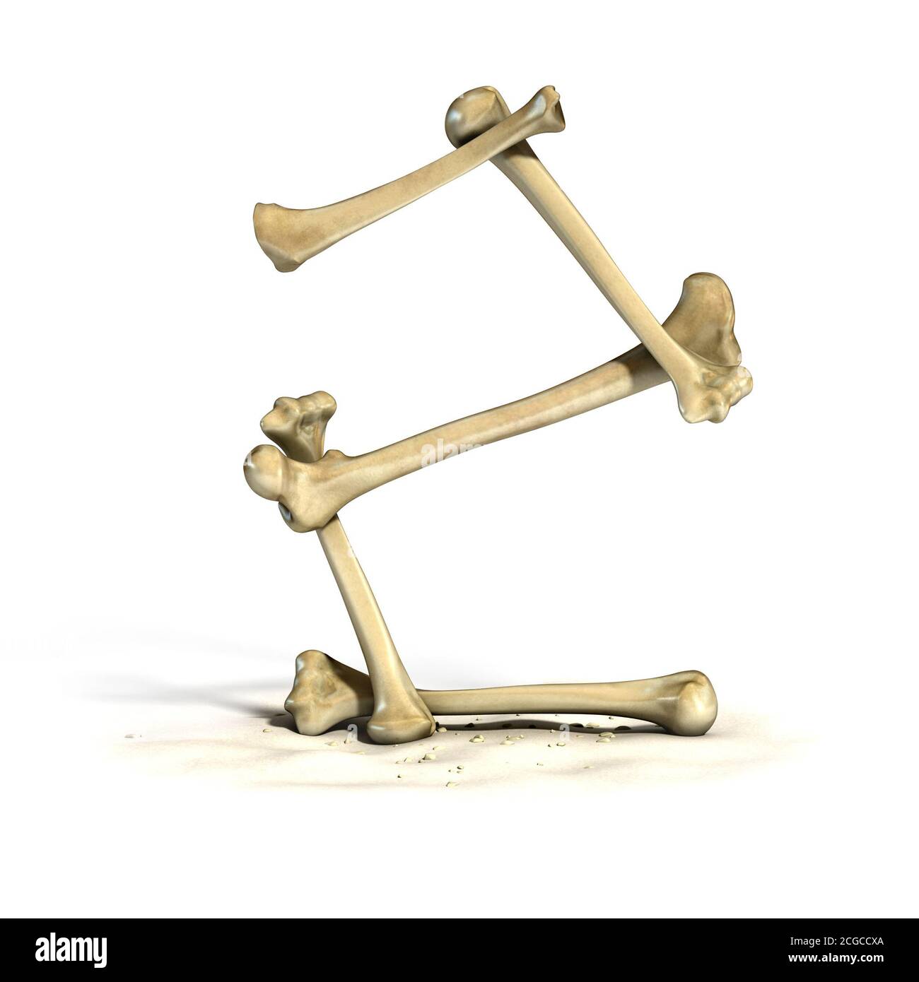 bones 3d font number 2 Stock Photo - Alamy