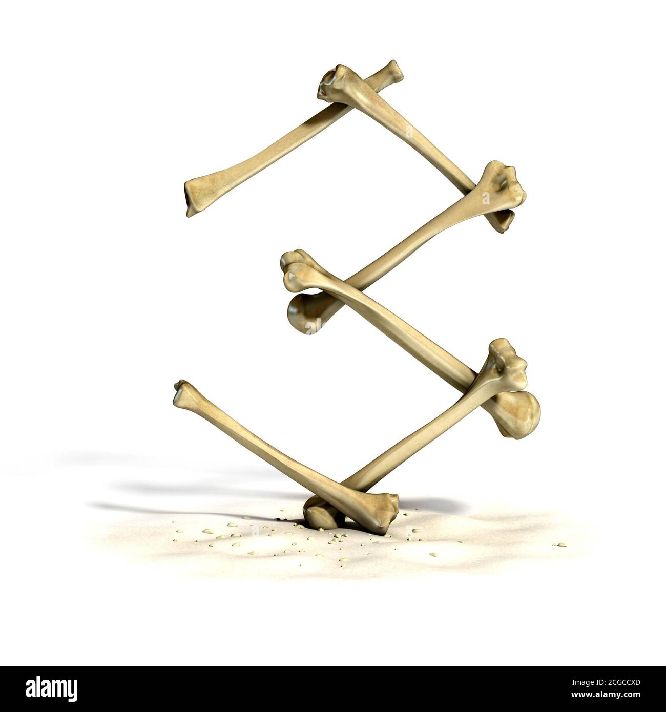 bones 3d font number 3 Stock Photo - Alamy