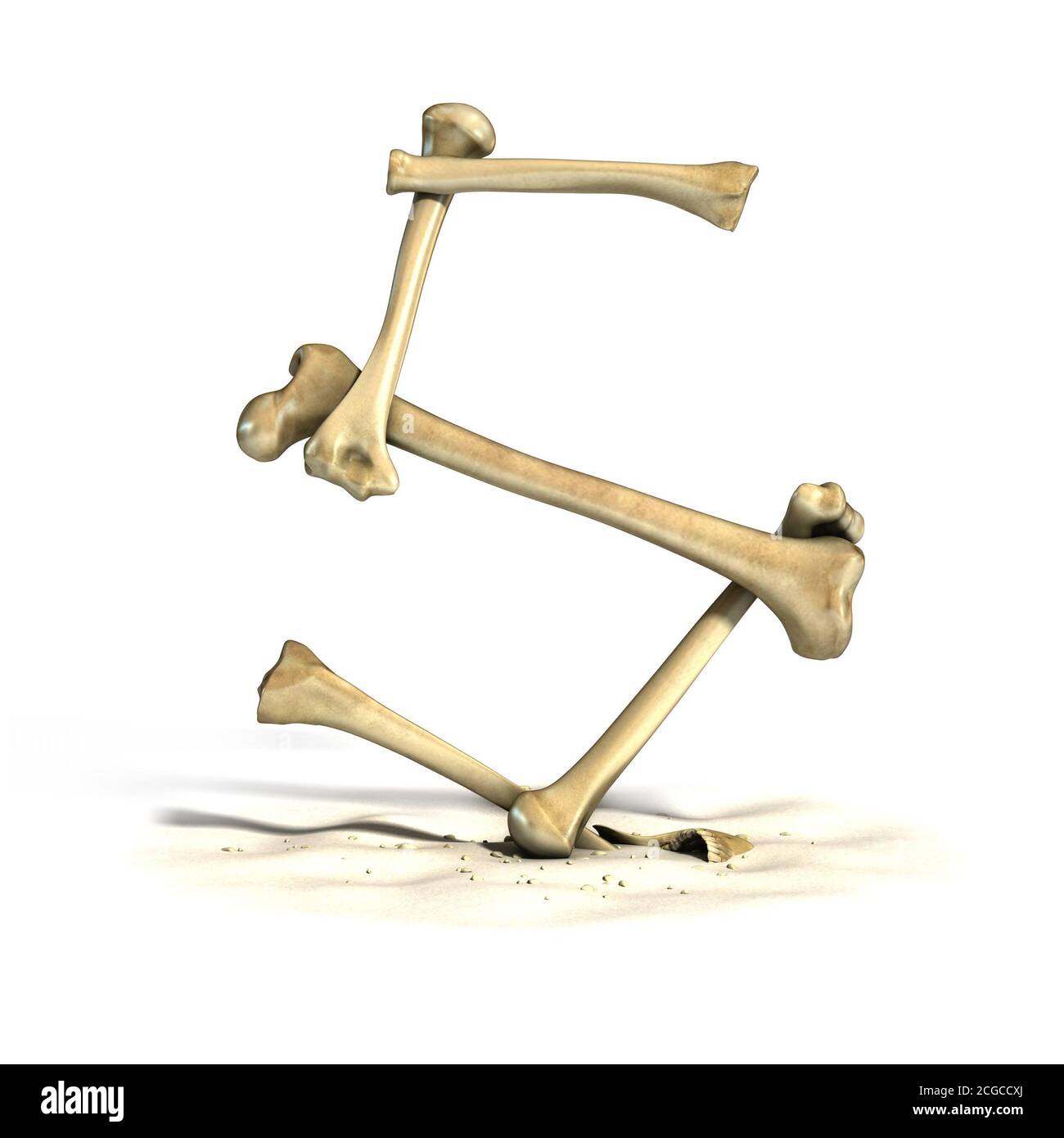 bones 3d font number 5 Stock Photo - Alamy