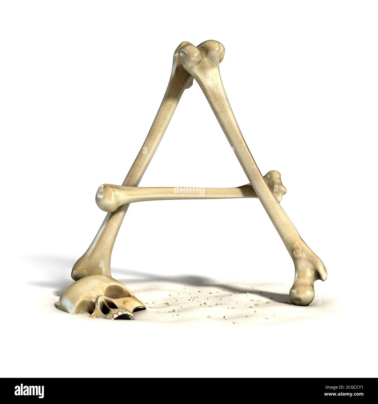bones 3d font letter A Stock Photo - Alamy