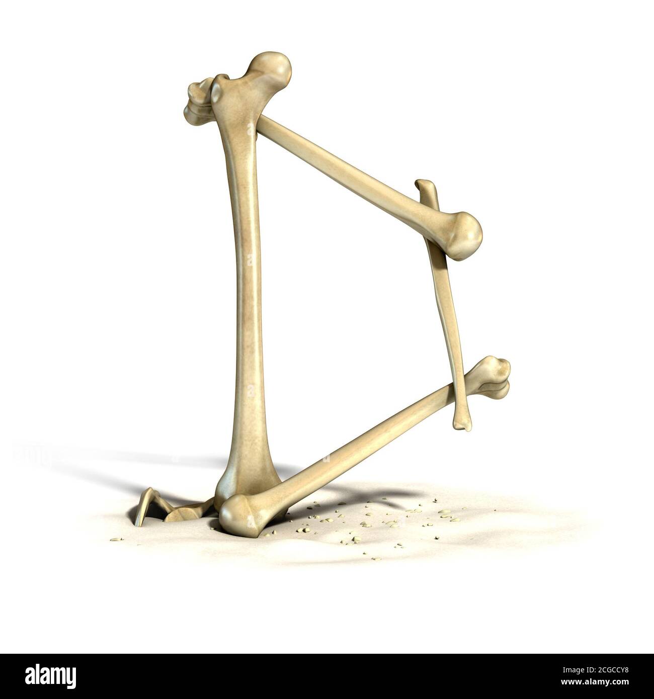 bones 3d font letter D Stock Photo - Alamy
