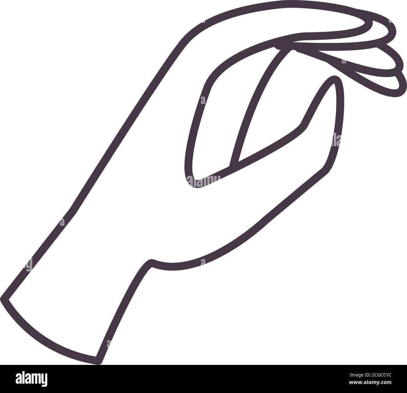 c hand sign language line style icon design of People help finger ...