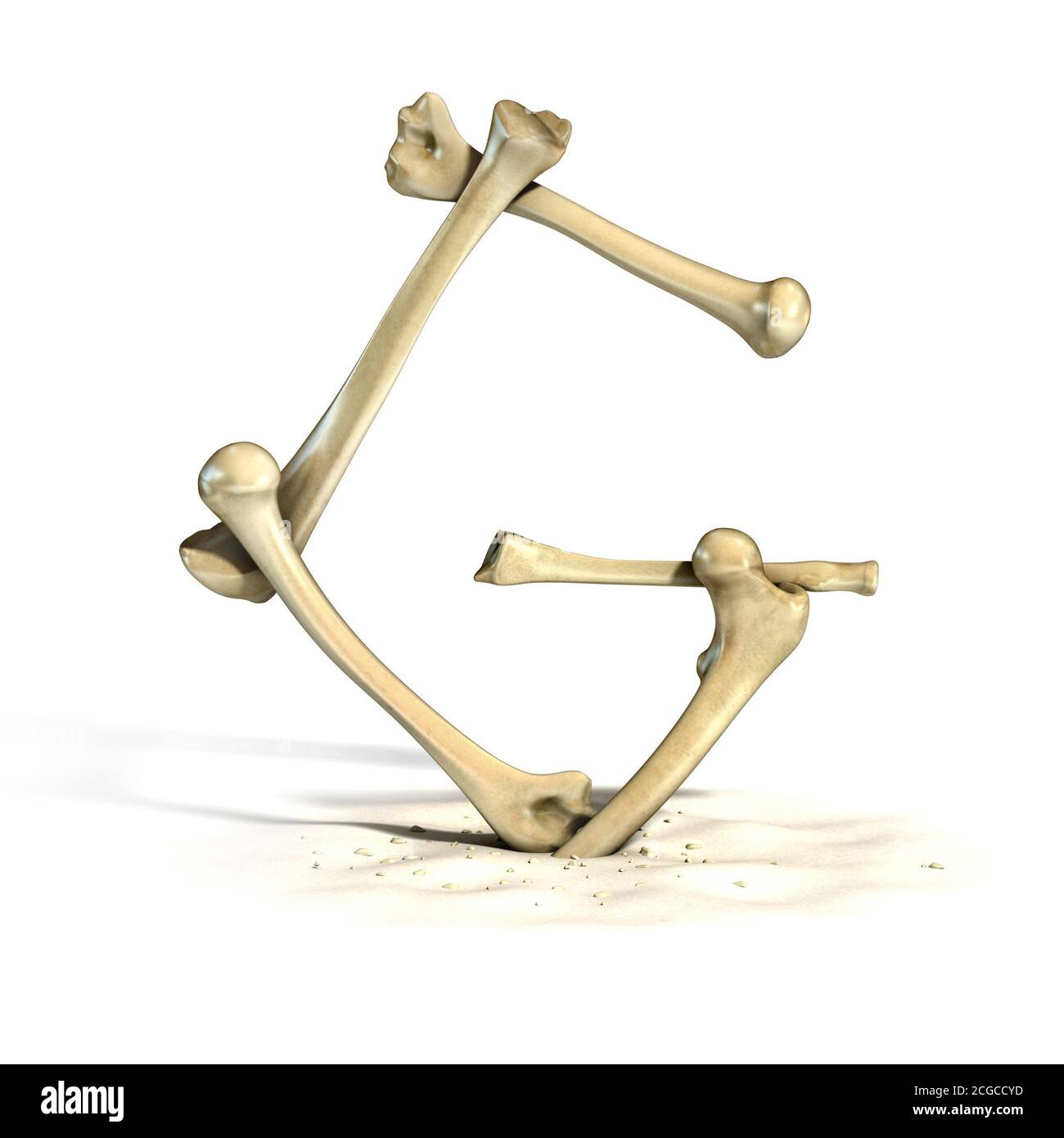 bones 3d font letter G Stock Photo - Alamy