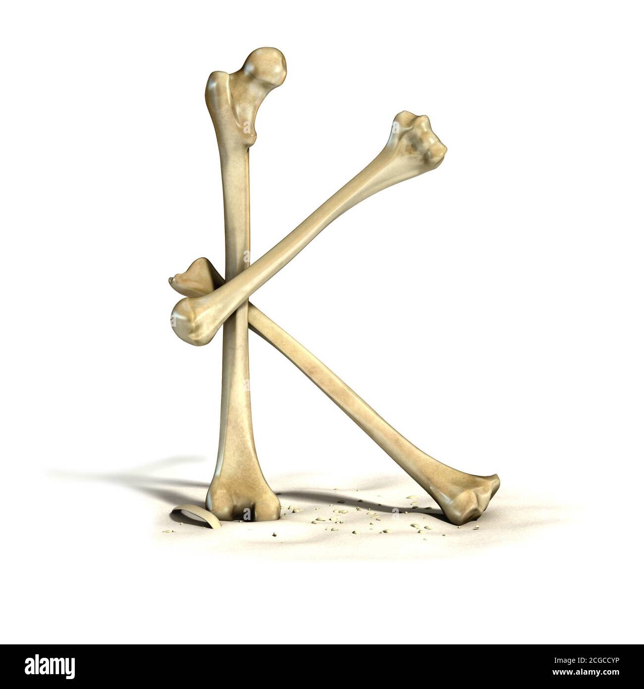 bones 3d font letter K Stock Photo - Alamy