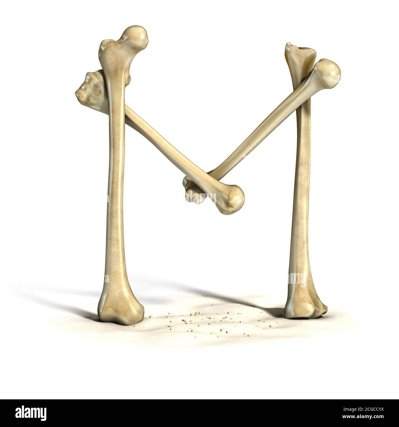 bones 3d font letter M Stock Photo - Alamy