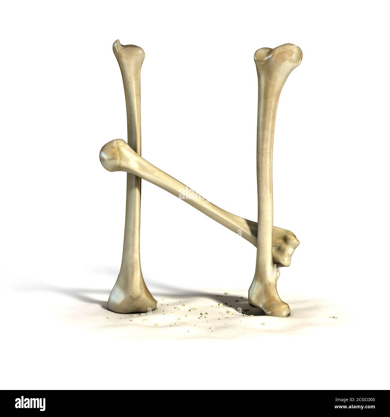 bones 3d font letter N Stock Photo - Alamy