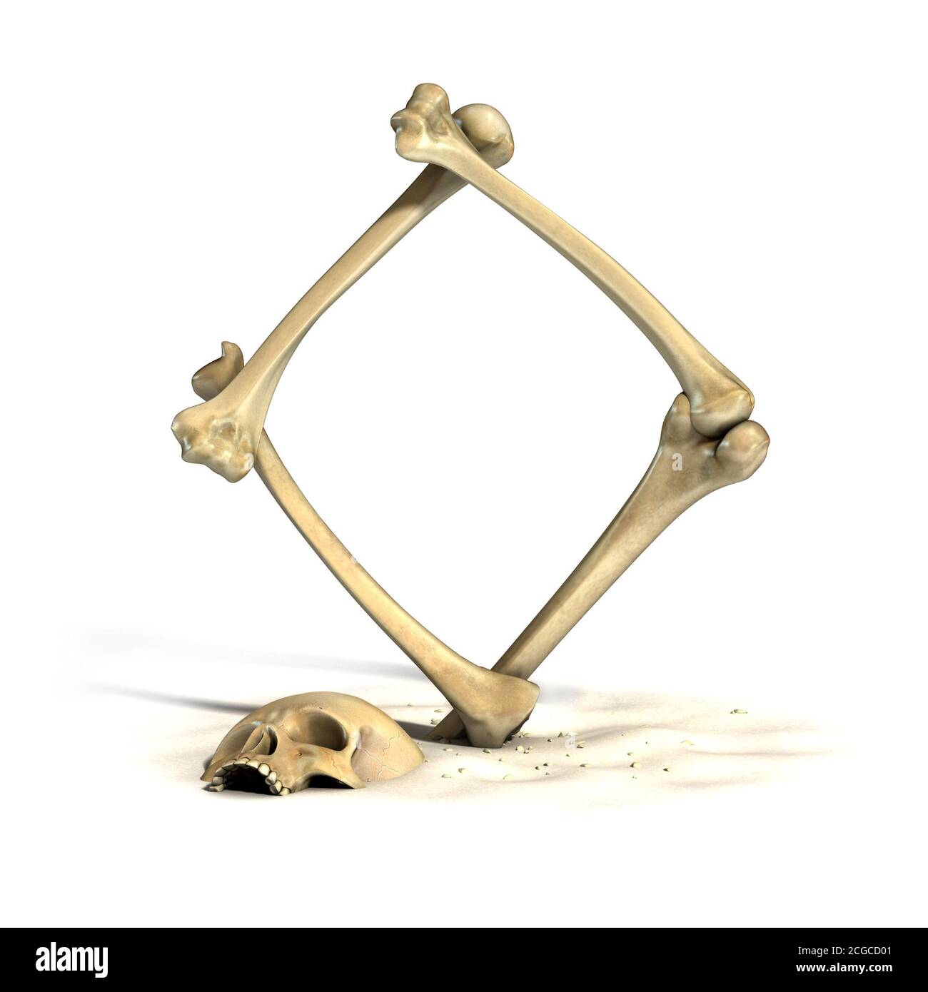 bones 3d font letter O Stock Photo - Alamy