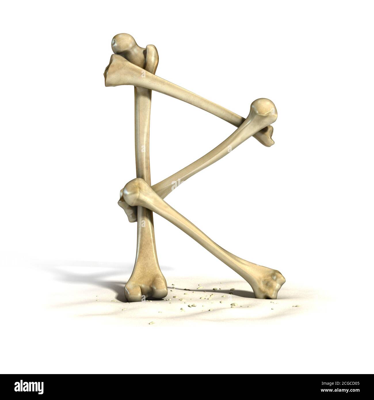 bones 3d font letter R Stock Photo - Alamy