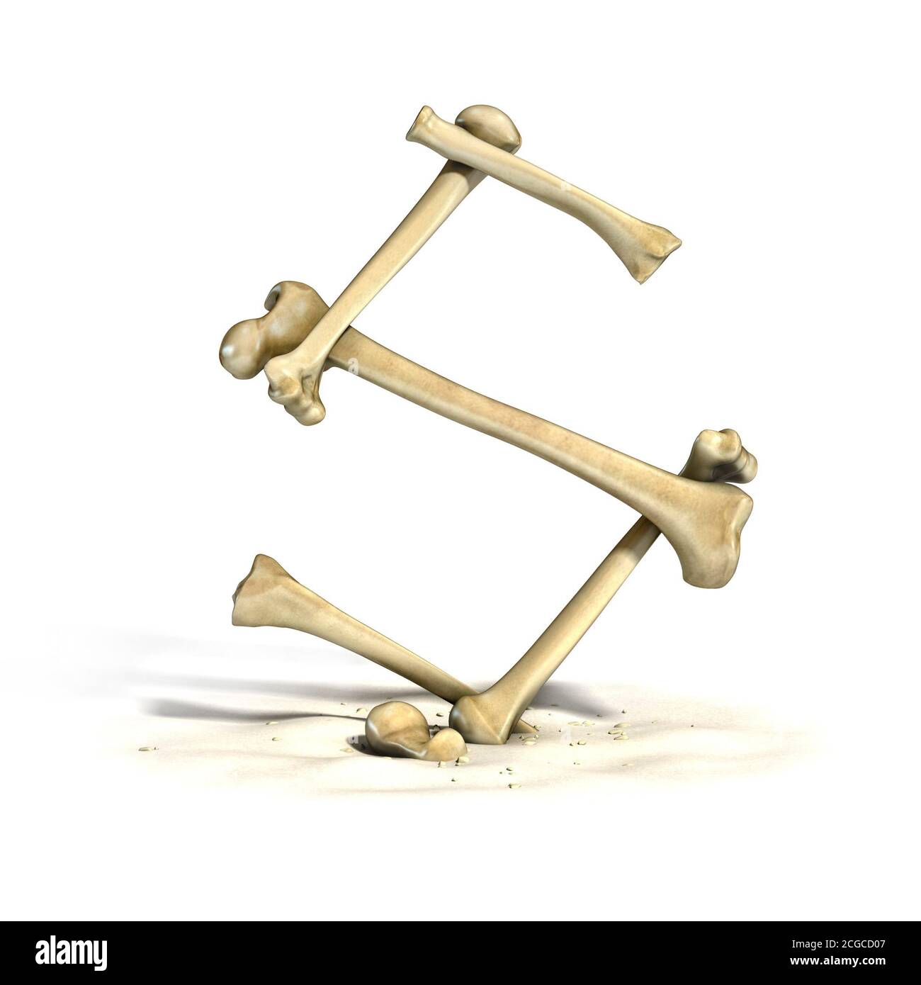 bones 3d font letter S Stock Photo - Alamy