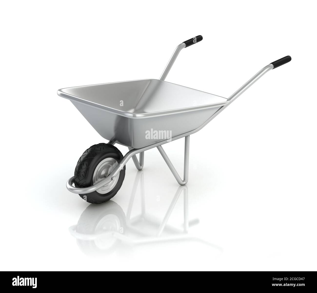 3d wheel barrow isolated on the white background Stock Photo - Alamy