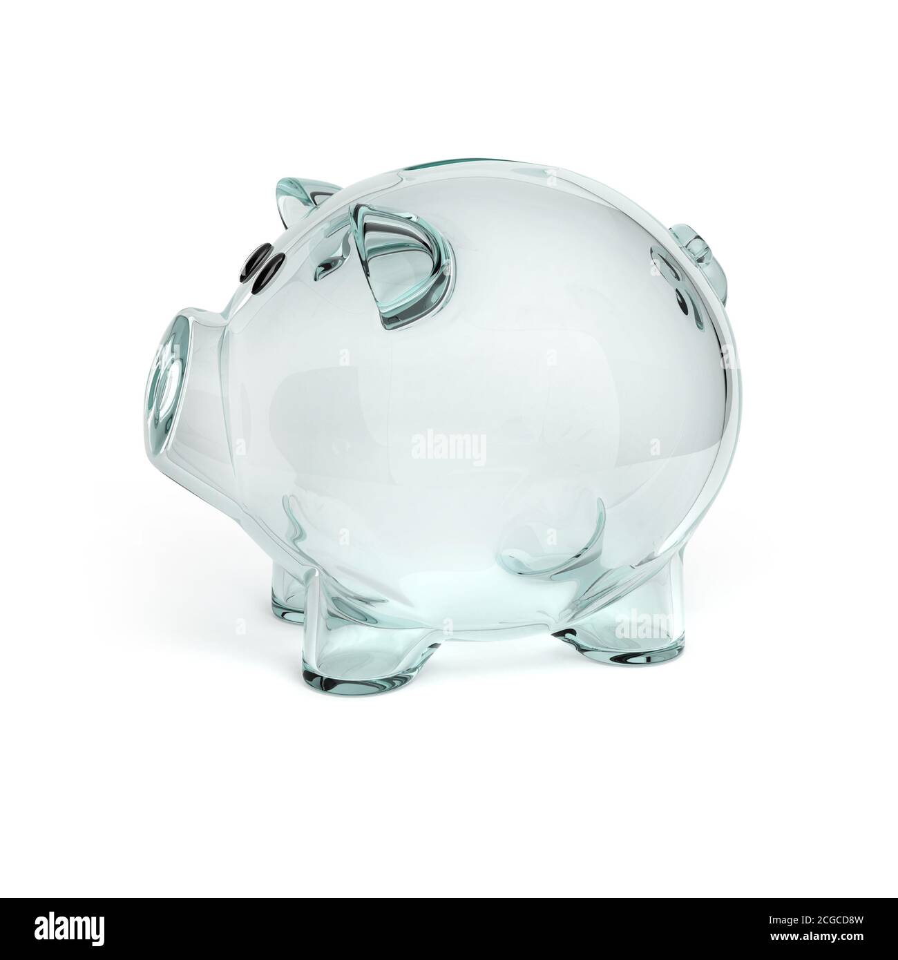 glass piggy bank isolated on white background Stock Photo - Alamy