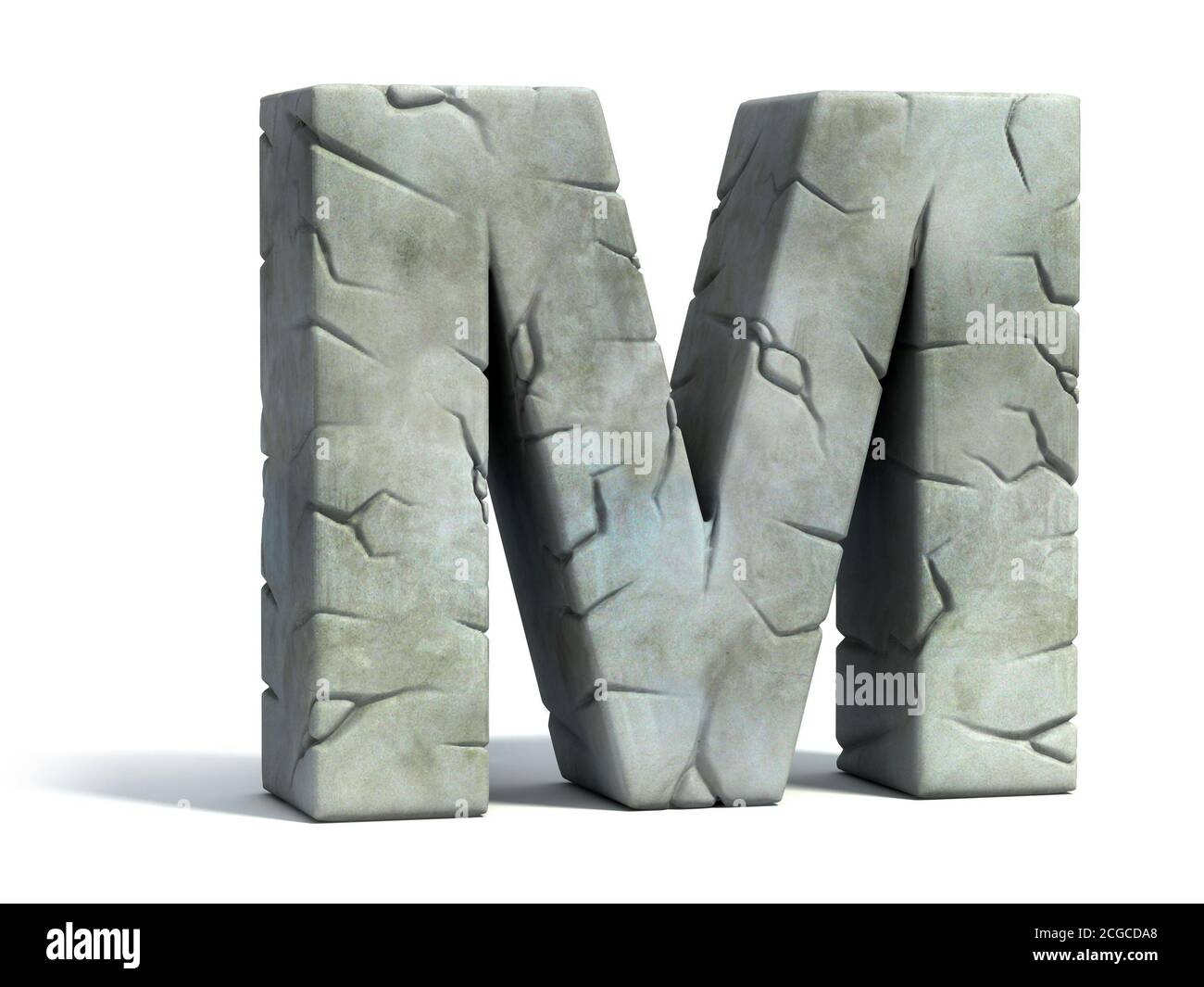 cracked stone 3d font letter M Stock Photo - Alamy