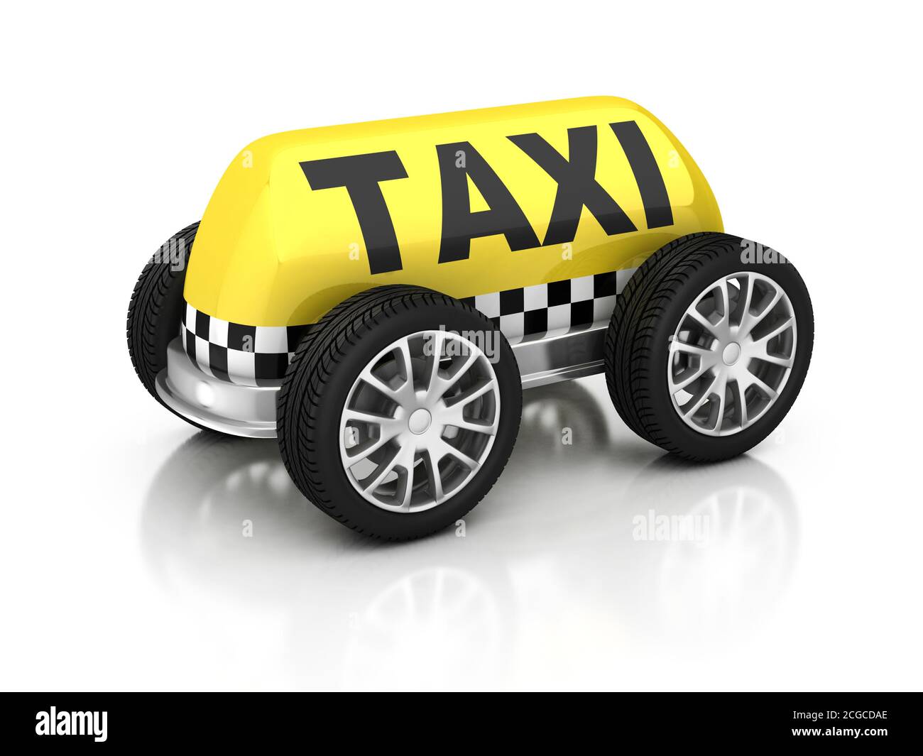 taxi sign on wheels 3d illustration Stock Photo - Alamy