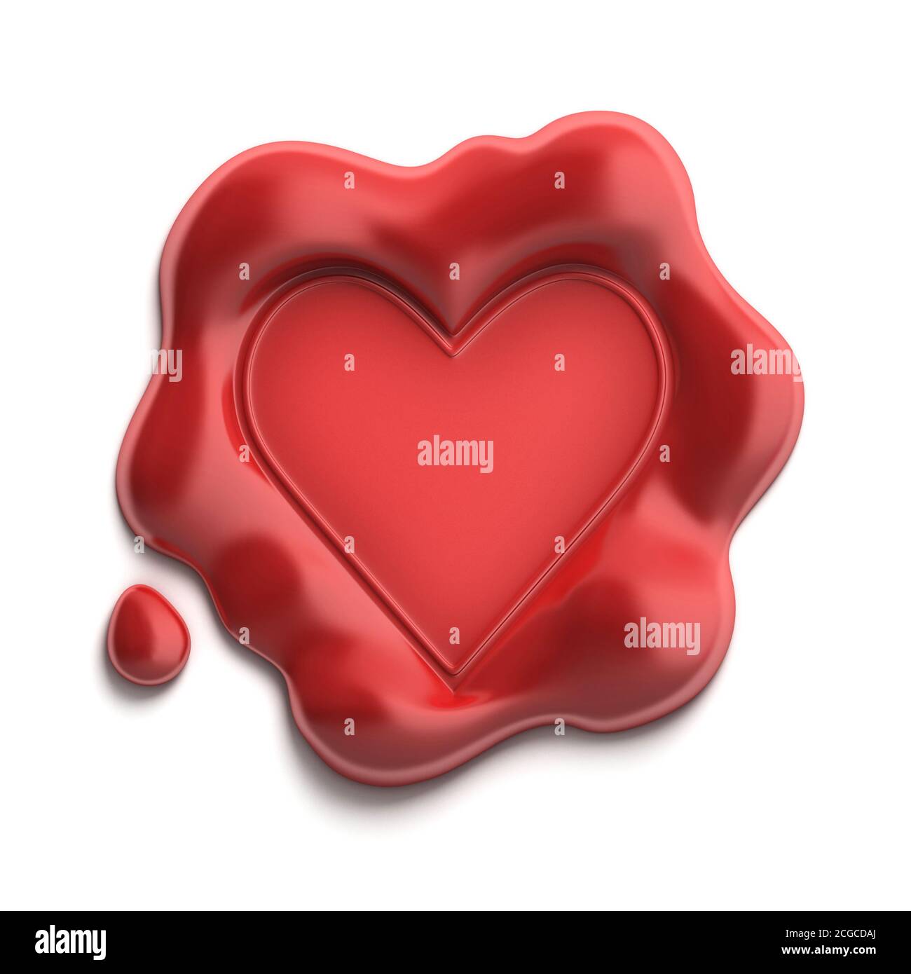 wax seal heart 3d illustration Stock Photo - Alamy