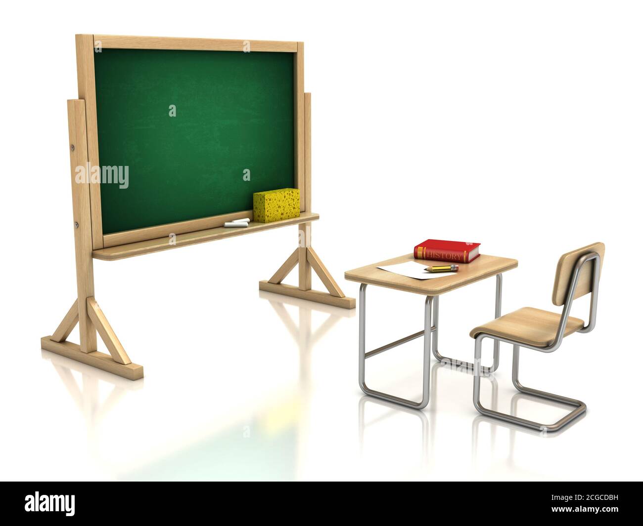 classroom chair desk and blackboard Stock Photo - Alamy