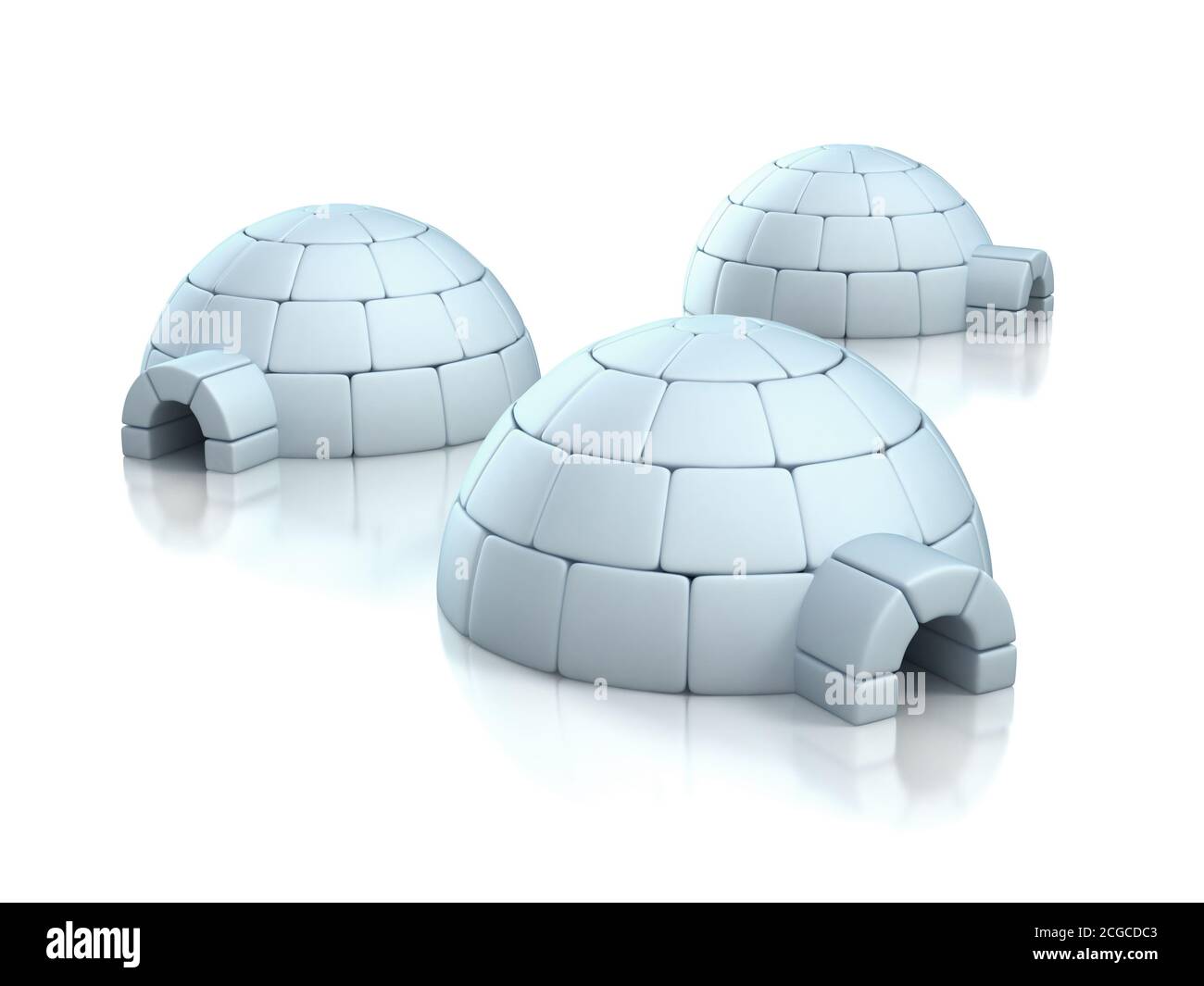 igloo village on white background Stock Photo - Alamy