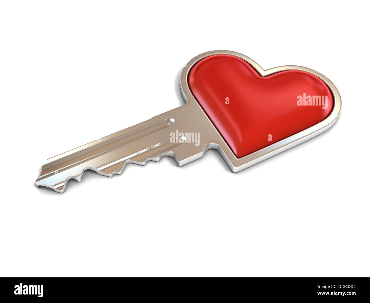 heart shaped key 3d rendering Stock Photo - Alamy