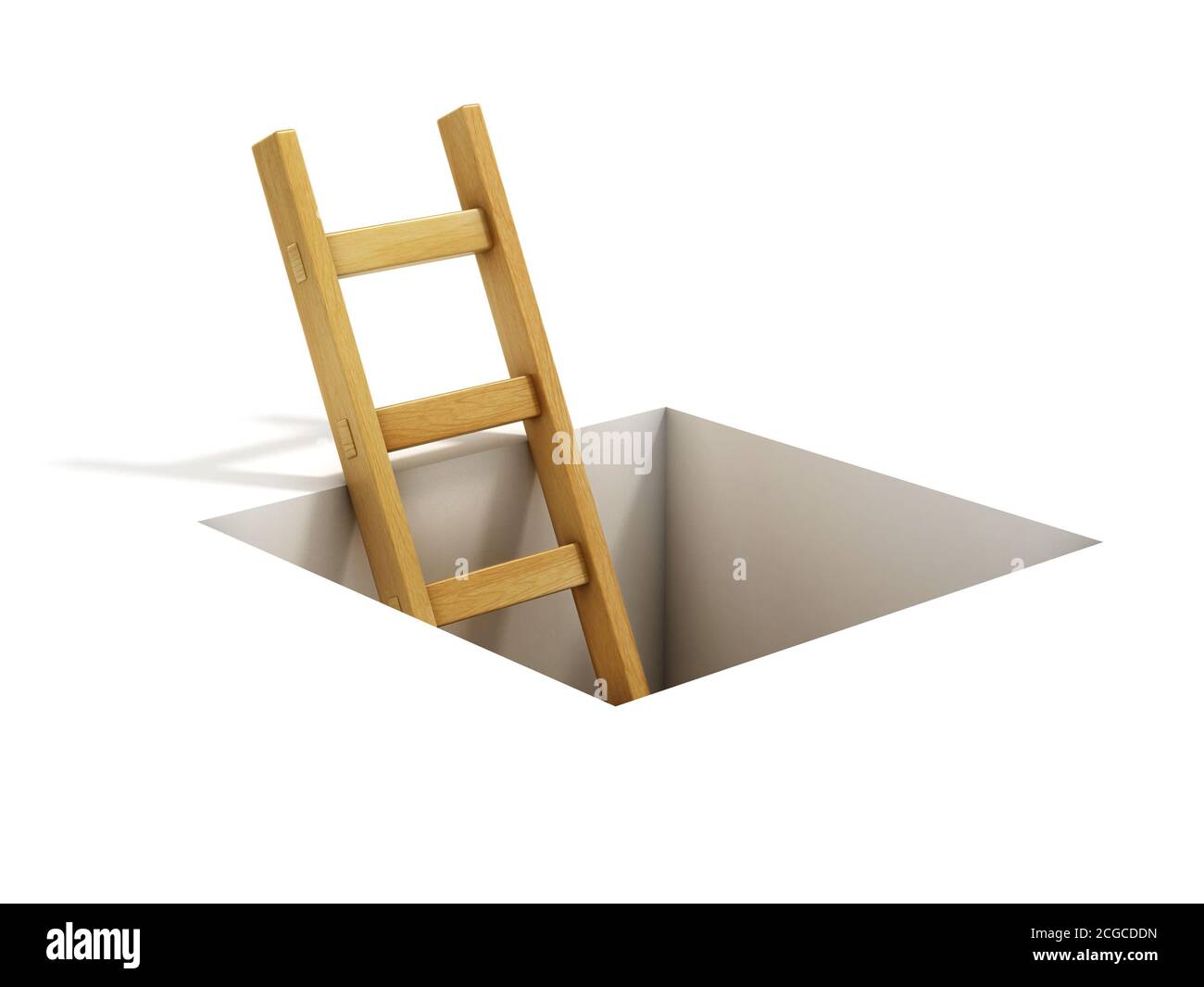 ladder inside rectangular hole 3d rendering Stock Photo - Alamy