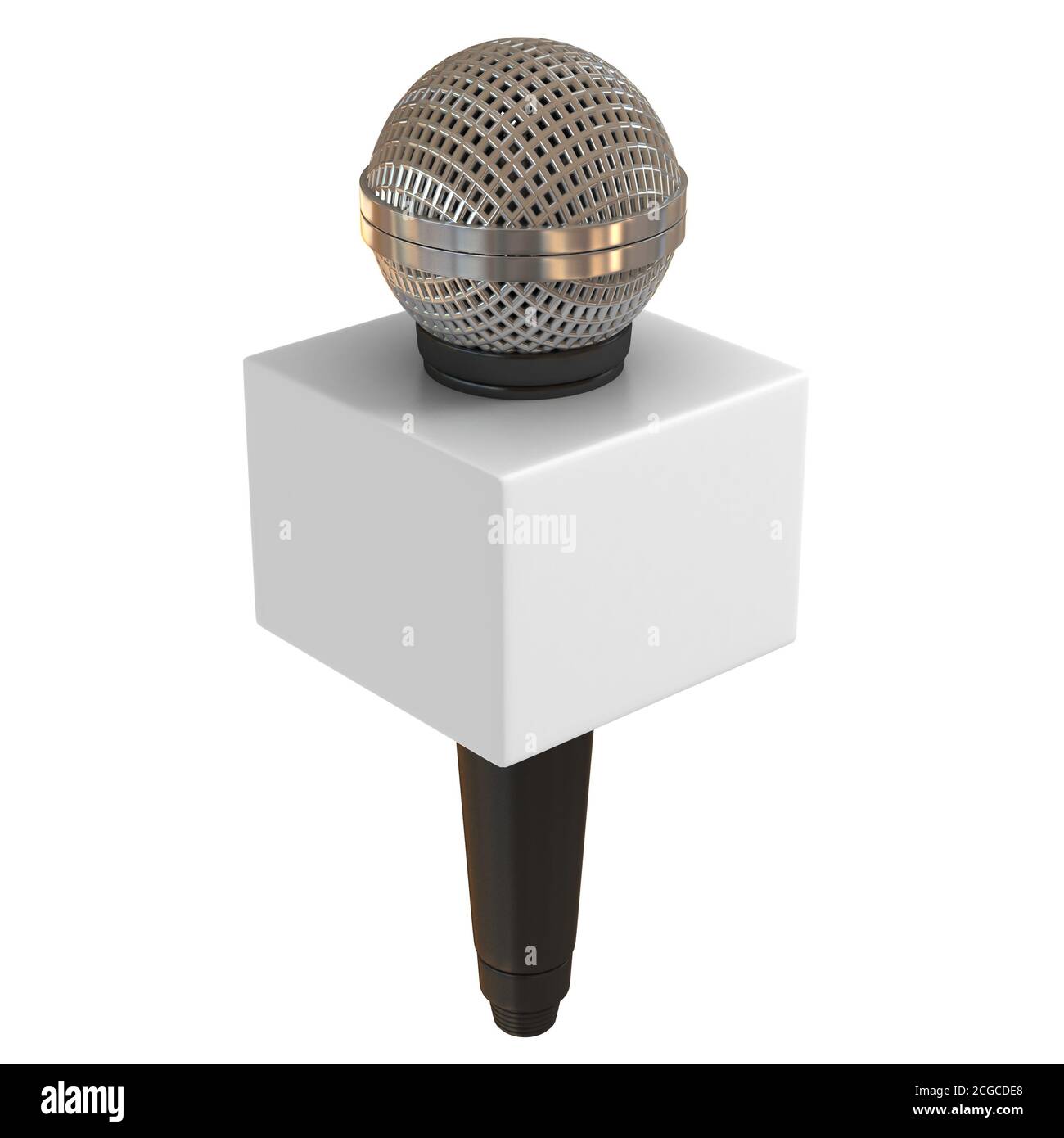 microphone with copy space box Stock Photo - Alamy