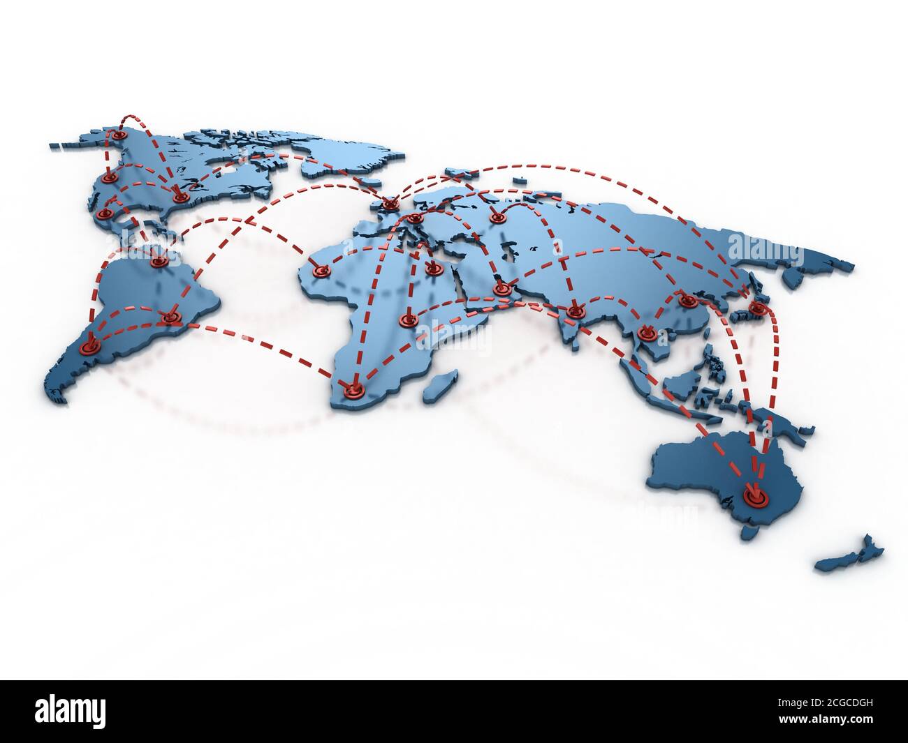 Flight connections map hi-res stock photography and images - Alamy