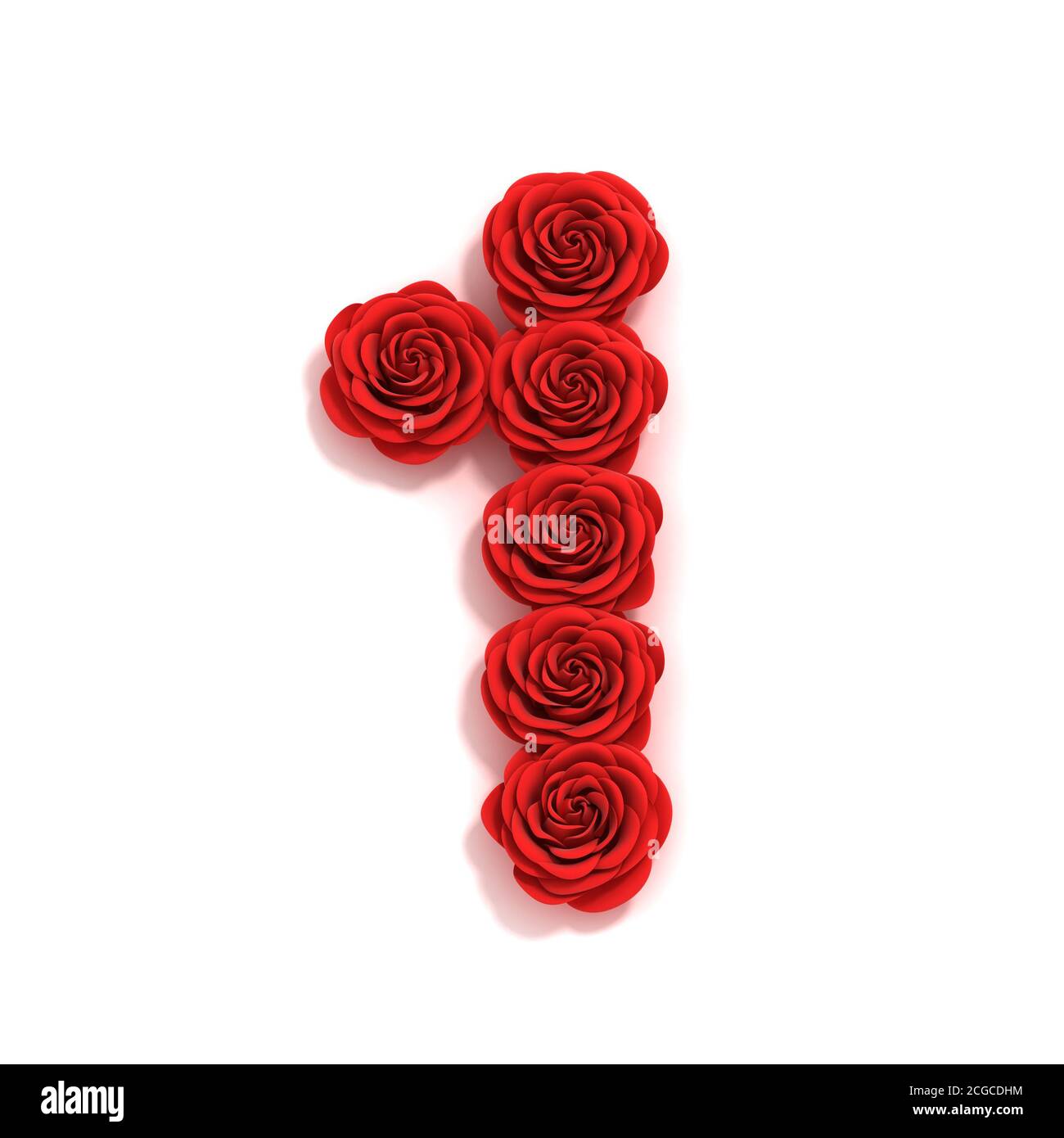 red roses font number 1 Stock Photo - Alamy