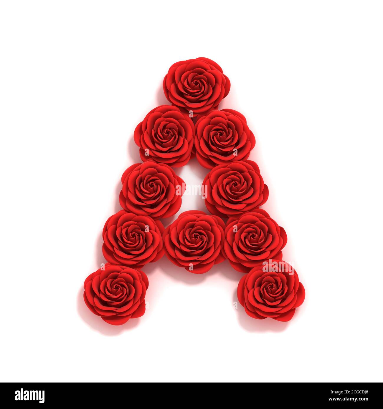 red roses font letter A Stock Photo - Alamy