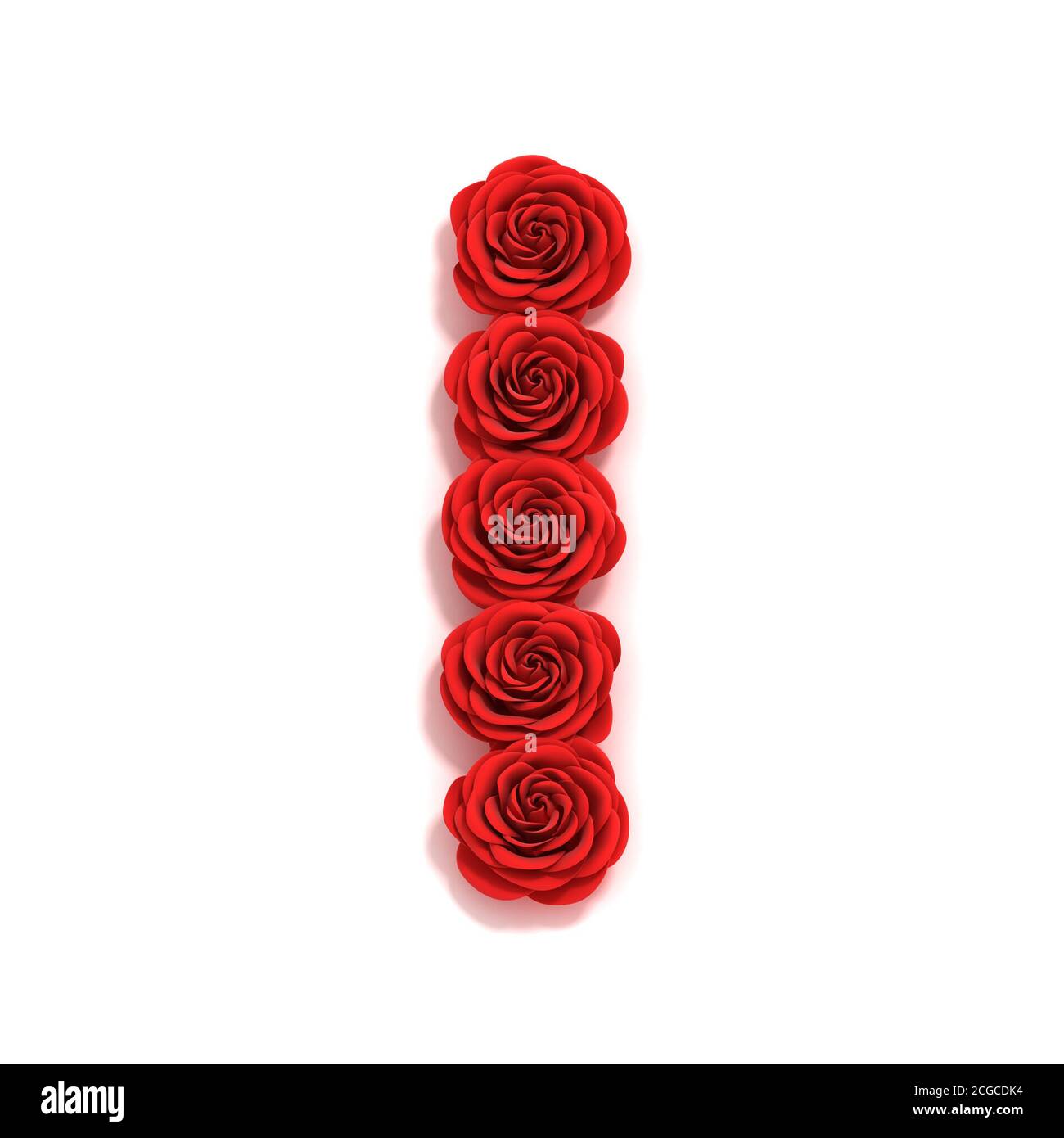 red roses font letter I Stock Photo - Alamy
