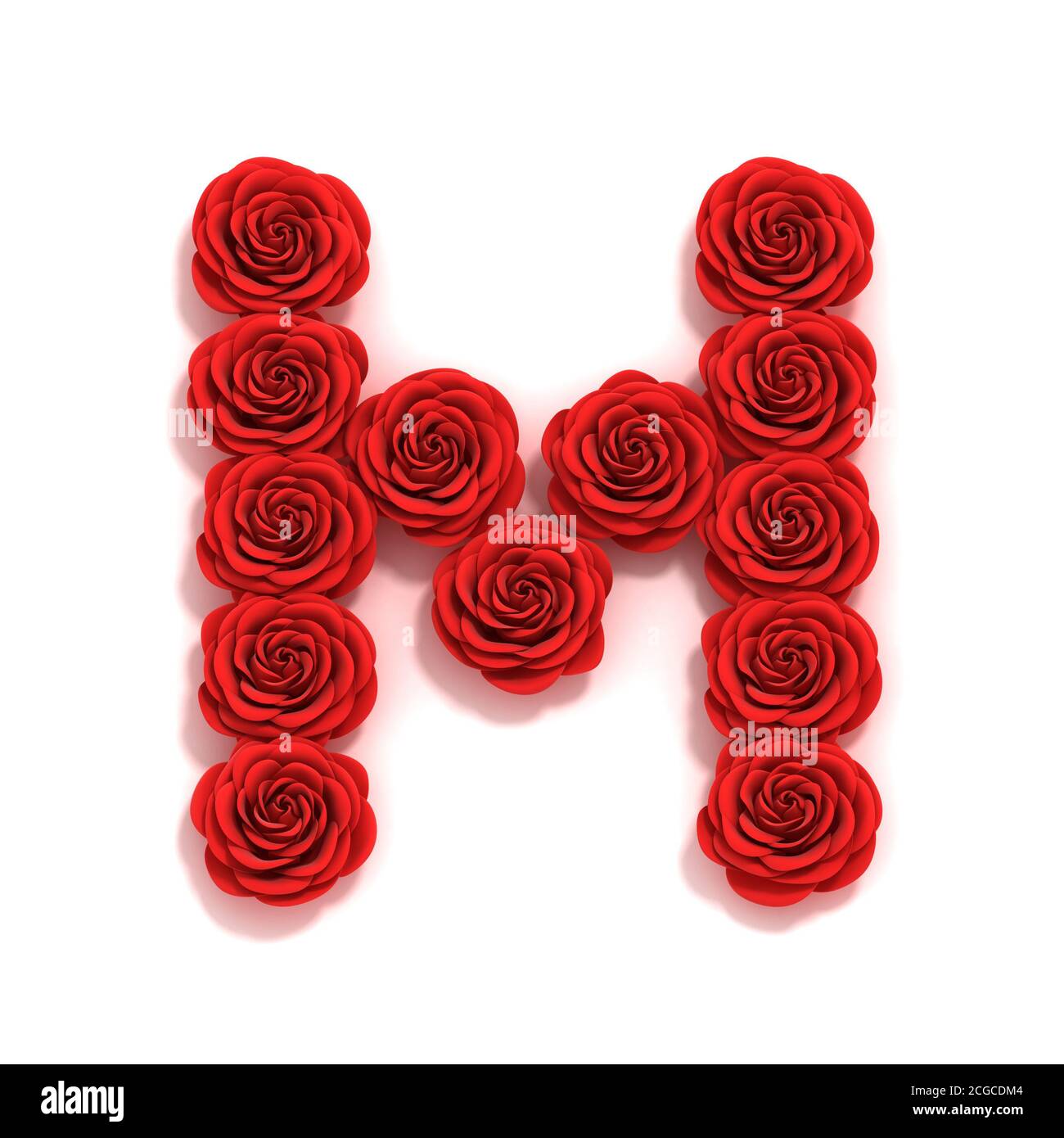 red roses font letter M Stock Photo - Alamy