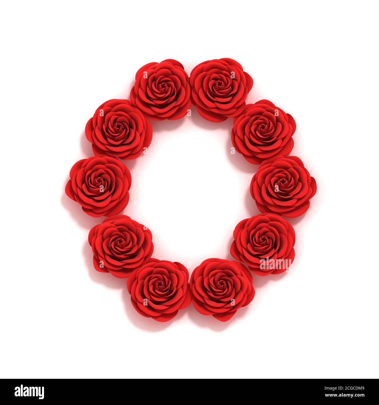 red roses font letter O Stock Photo - Alamy